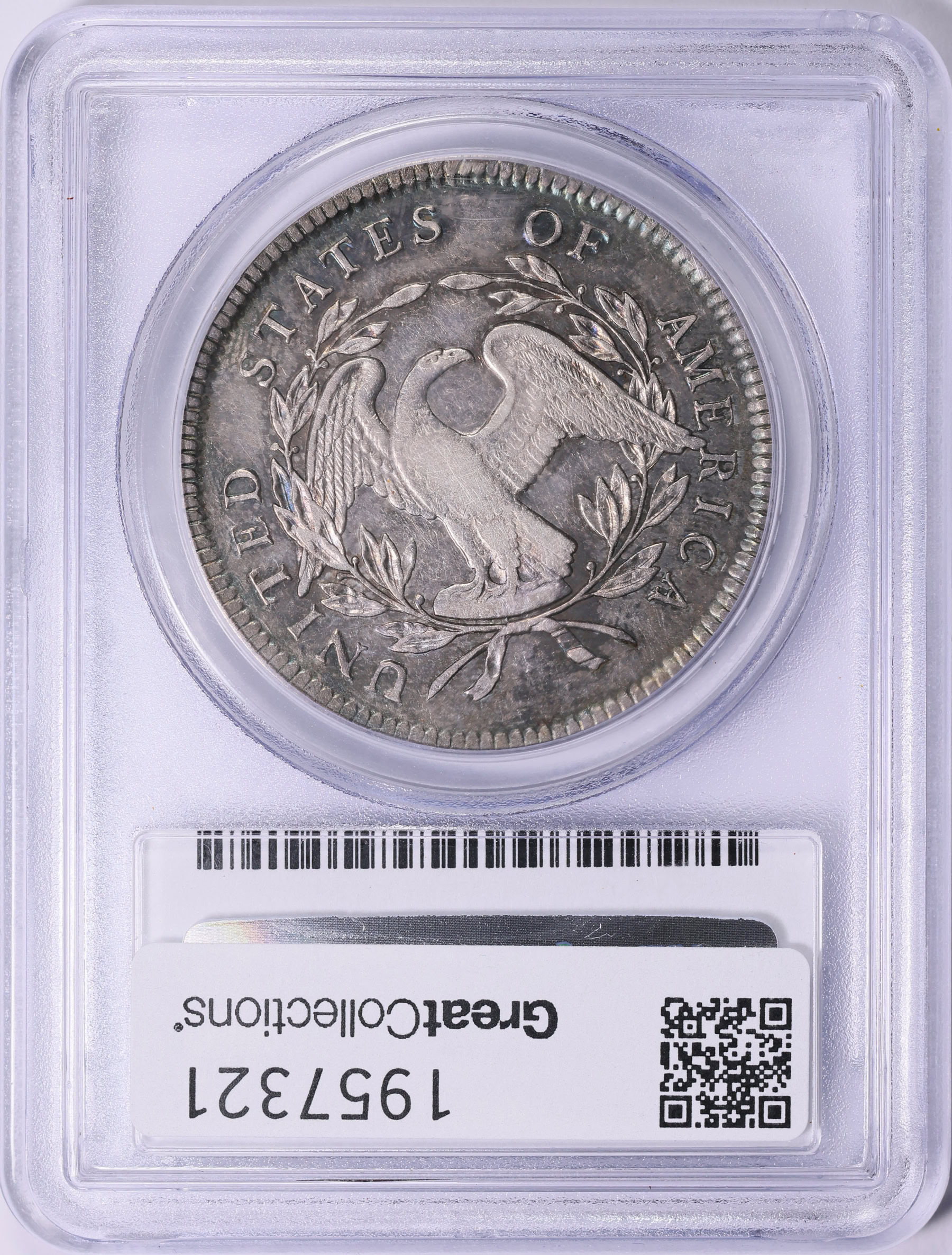 1795 Flowing Hair Silver Dollar B-6 BB-25 Missing Leaf PCGS XF-45 (Toned) (Hesselgesser / MJ ...