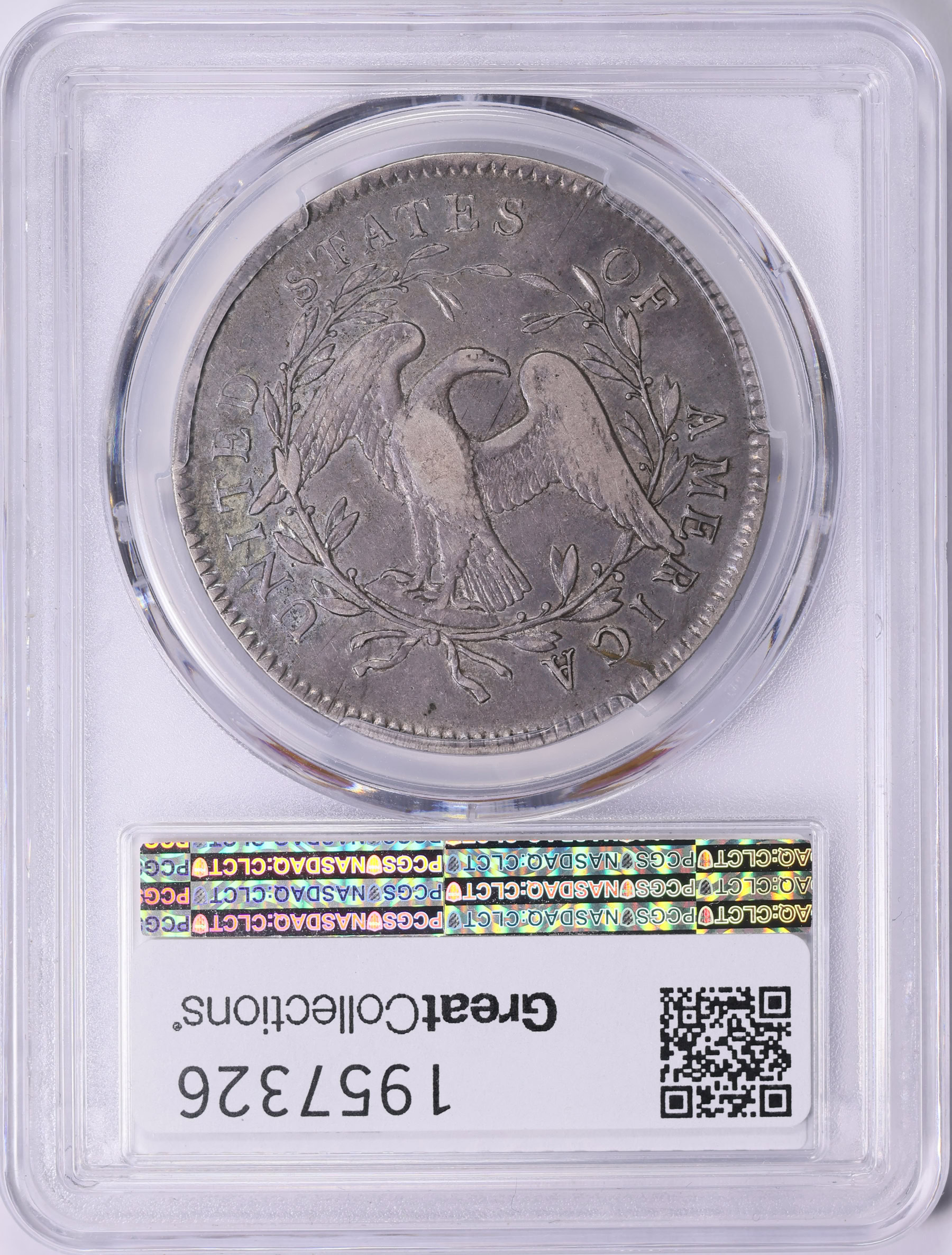 1795 Flowing Hair Silver Dollar B-1 BB-21 Silver Plug PCGS XF-45 (Toned ...