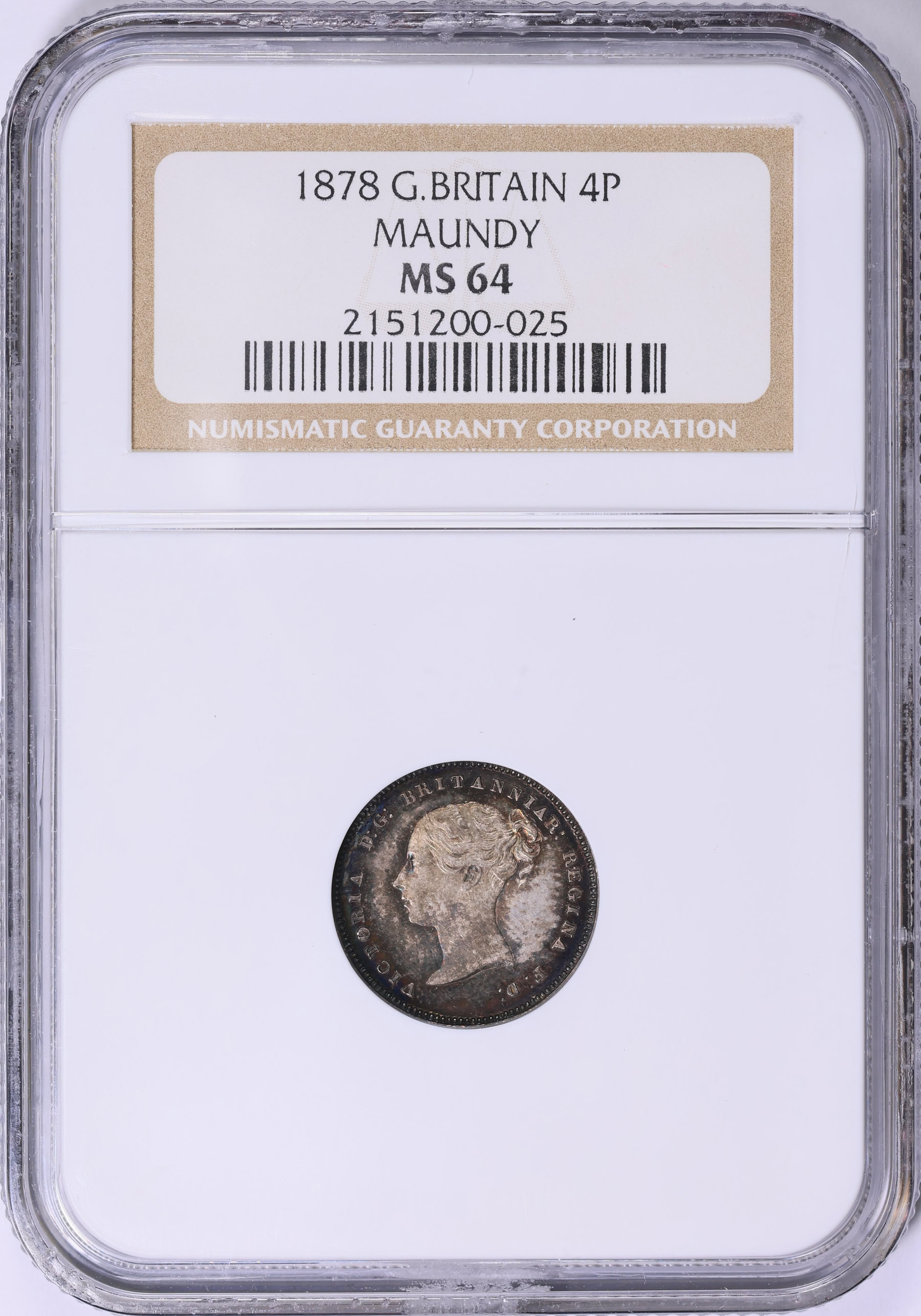 Great Britain 1878 Silver Maundy 4 Pence KM-732 NGC MS-64 (Toned) (Item ...