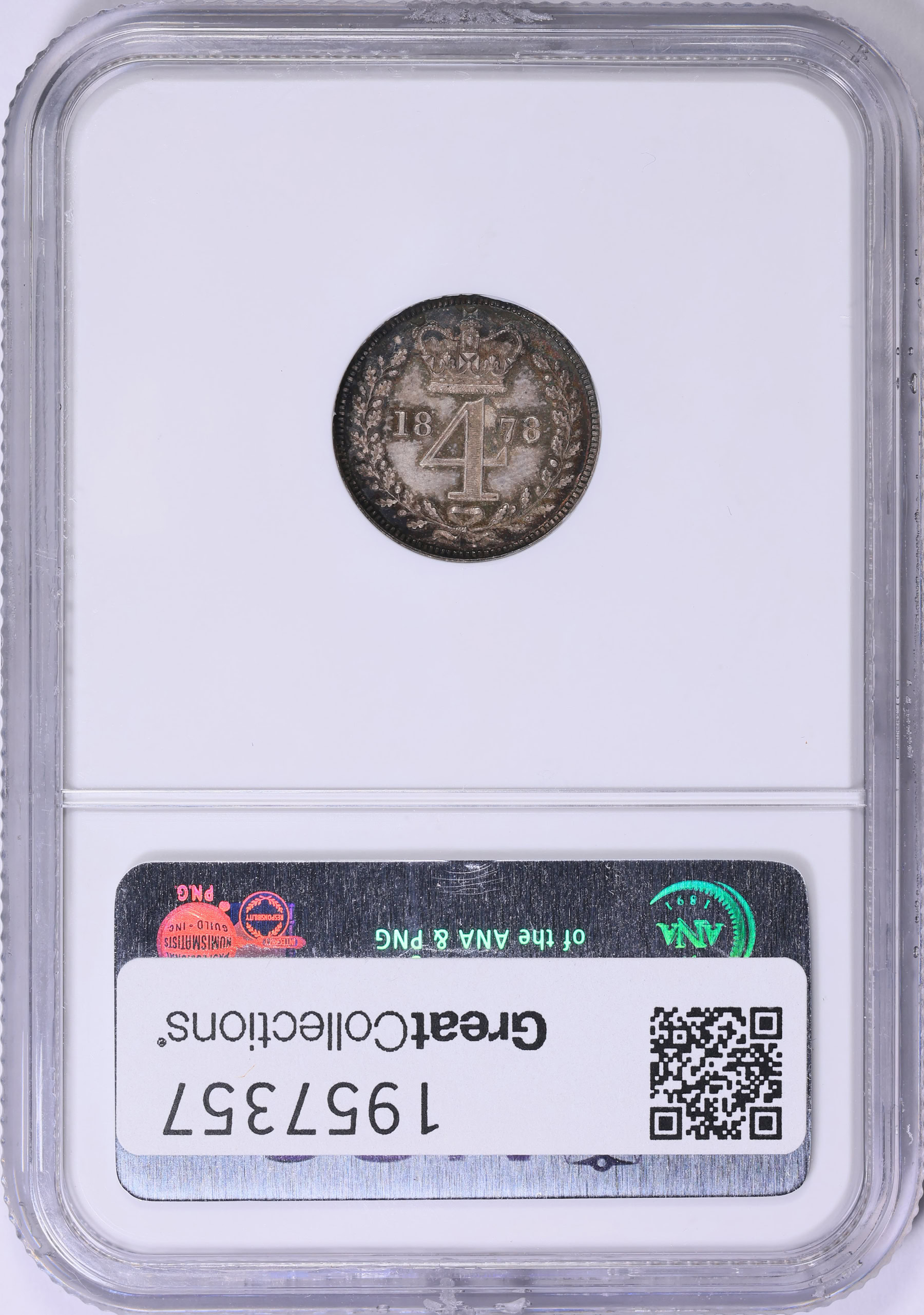 Great Britain 1878 Silver Maundy 4 Pence KM-732 NGC MS-64 (Toned) (Item ...