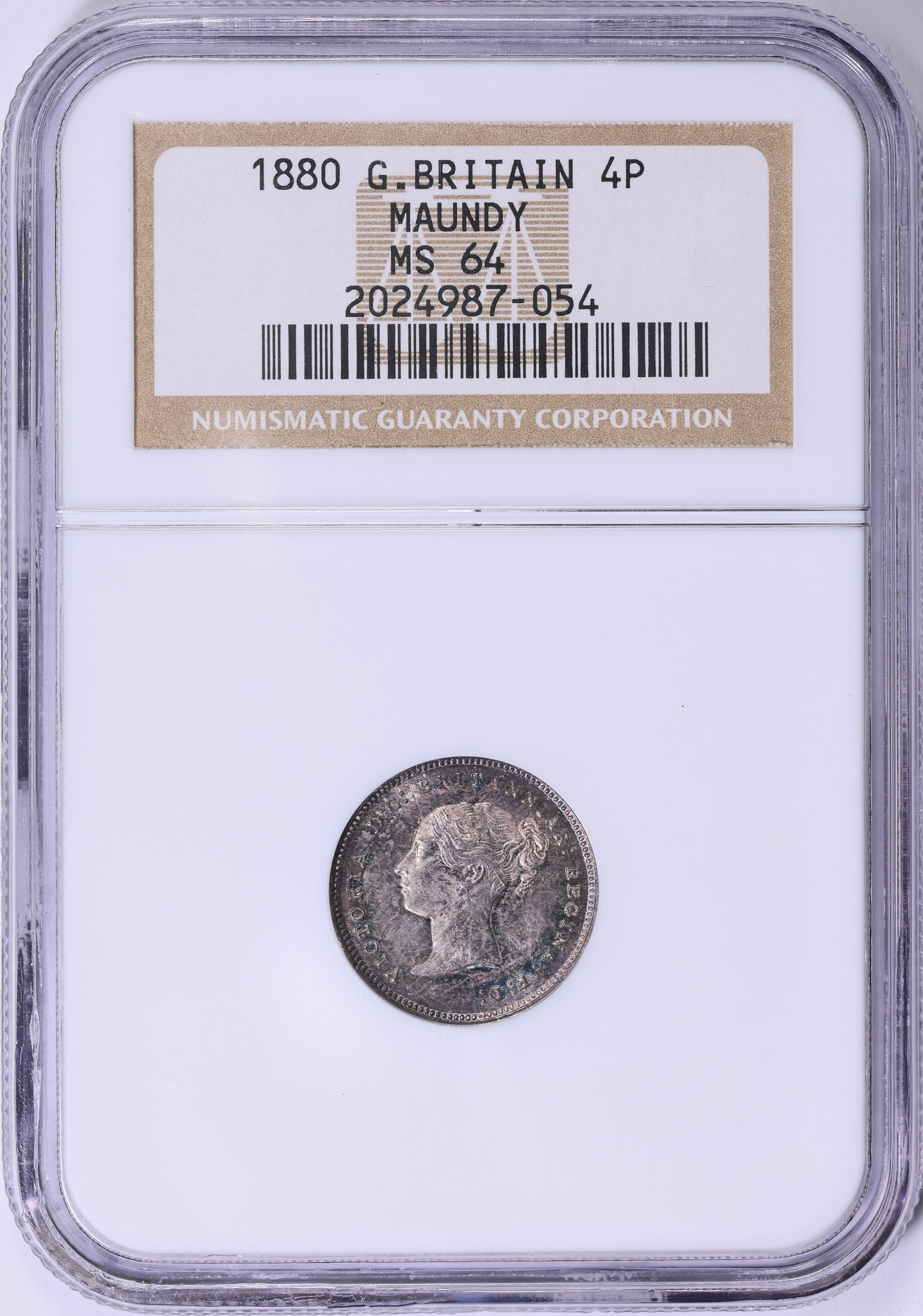 Great Britain 1880 Silver Maundy 4 Pence KM-732 NGC MS-64 (Toned) (Item ...