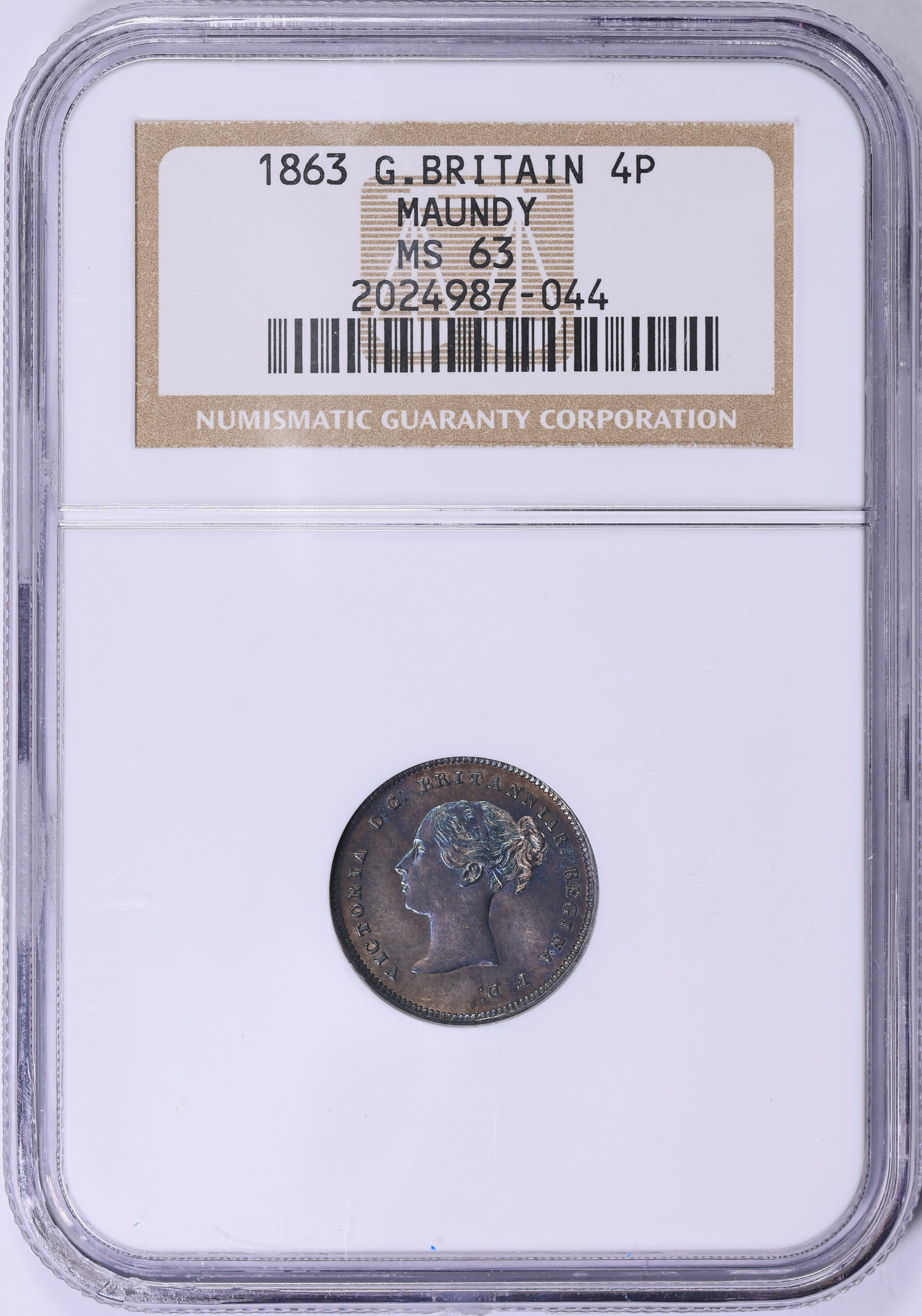 Great Britain 1863 Silver Maundy 4 Pence KM-732 NGC MS-63 (Toned) (Item ...