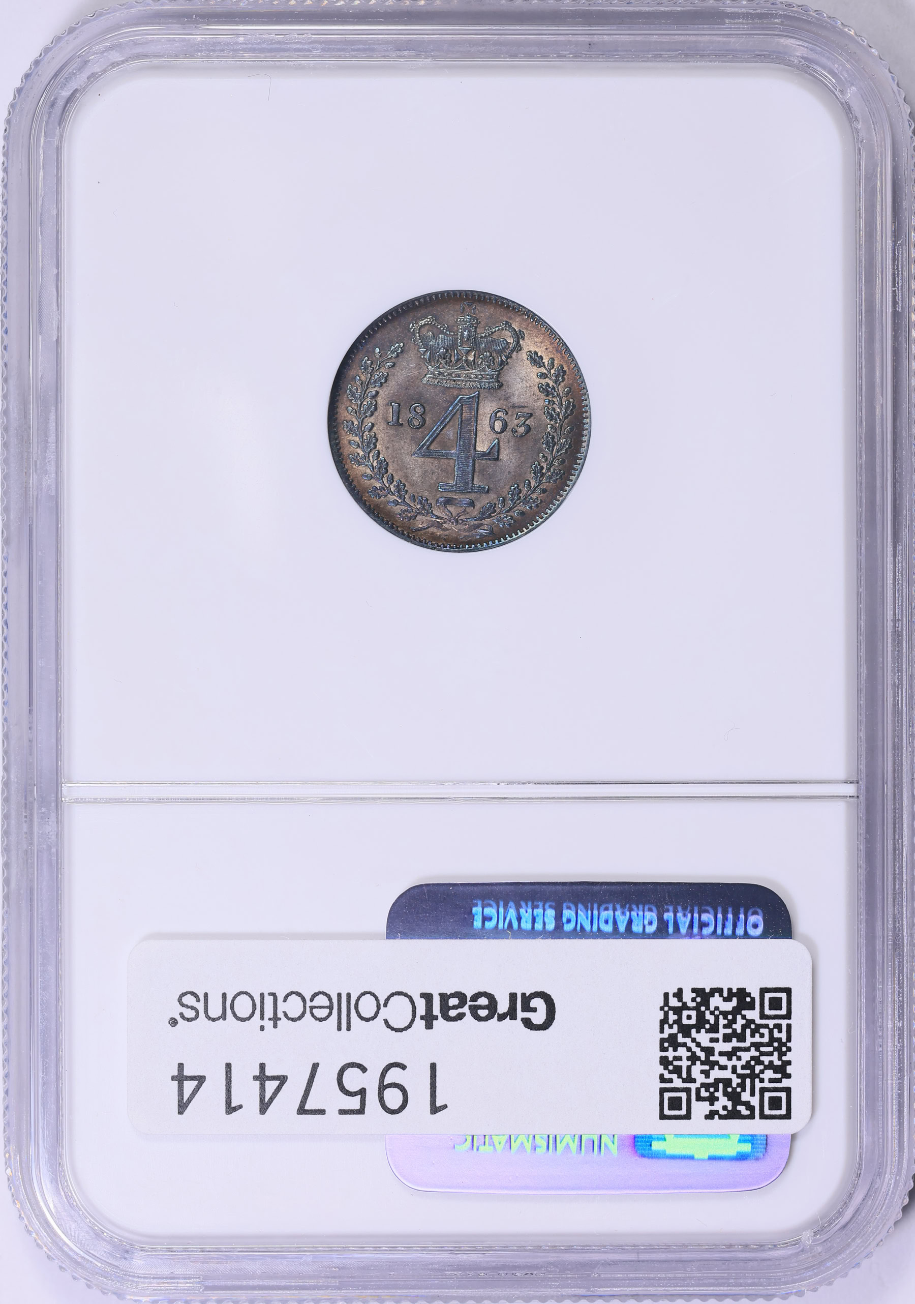 Great Britain 1863 Silver Maundy 4 Pence KM-732 NGC MS-63 (Toned) (Item ...