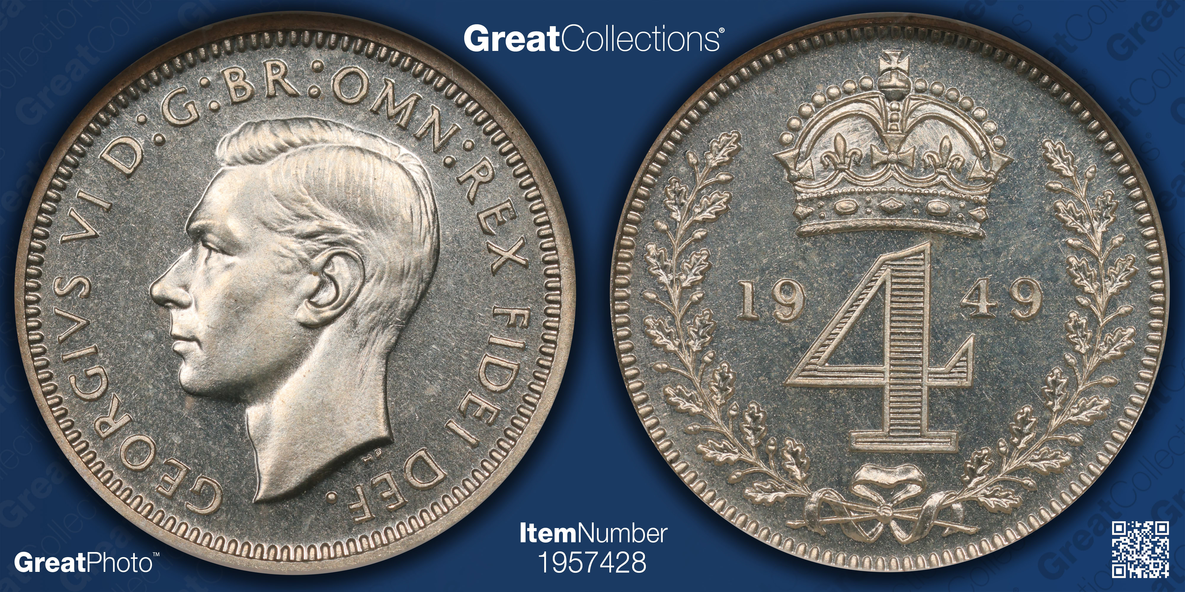 Great Britain 1949 Silver Maundy 4 Pence KM-874 NGC MS-64 (Item 1957428 ...