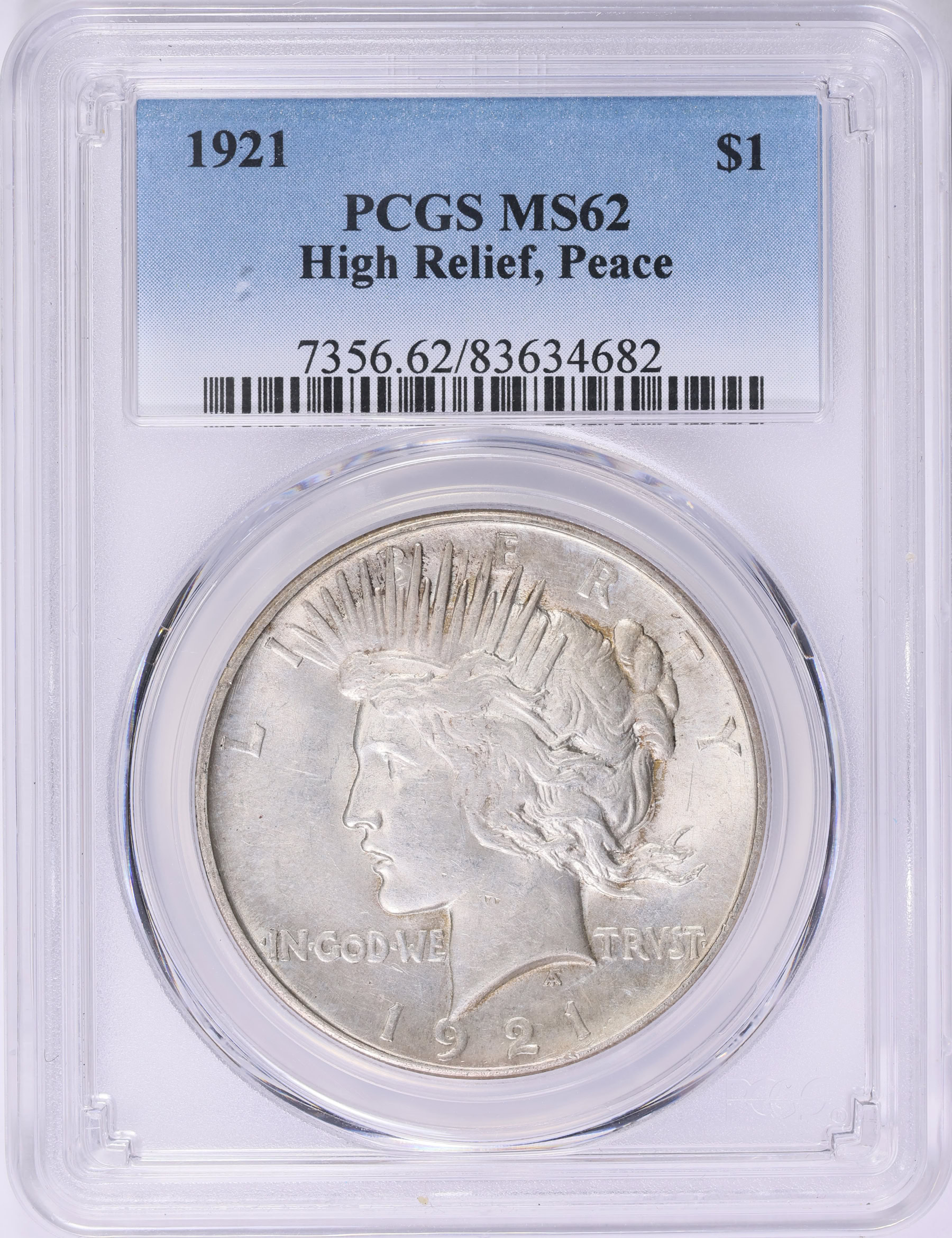 1921 Peace Silver Dollar High Relief PCGS MS-62 (VSS VAM-1H) (Item ...