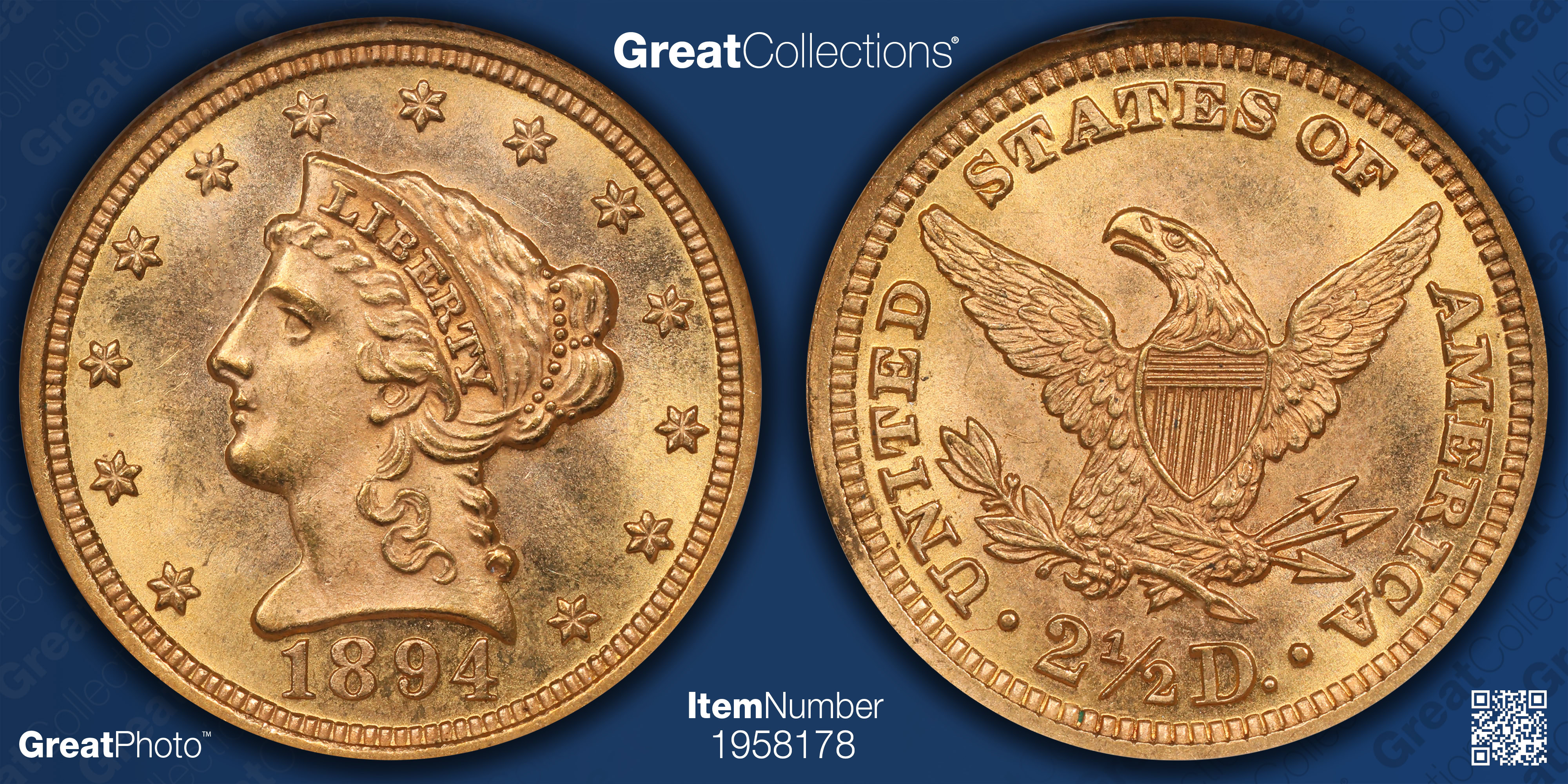1894 Liberty Gold Quarter Eagle NGC MS-66 (Item 1958178 ...