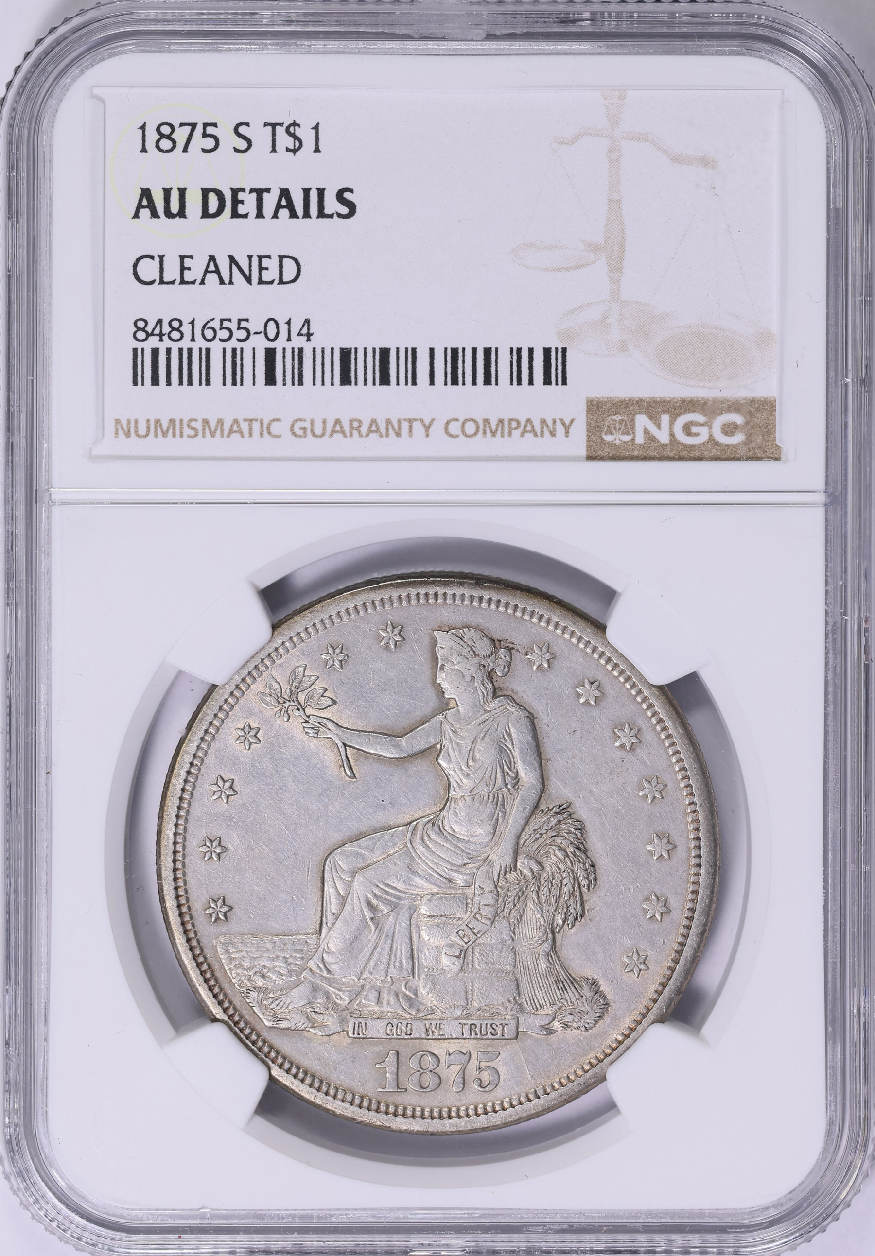1875-S Trade Silver Dollar NGC AU Details (Item 1958203 ...