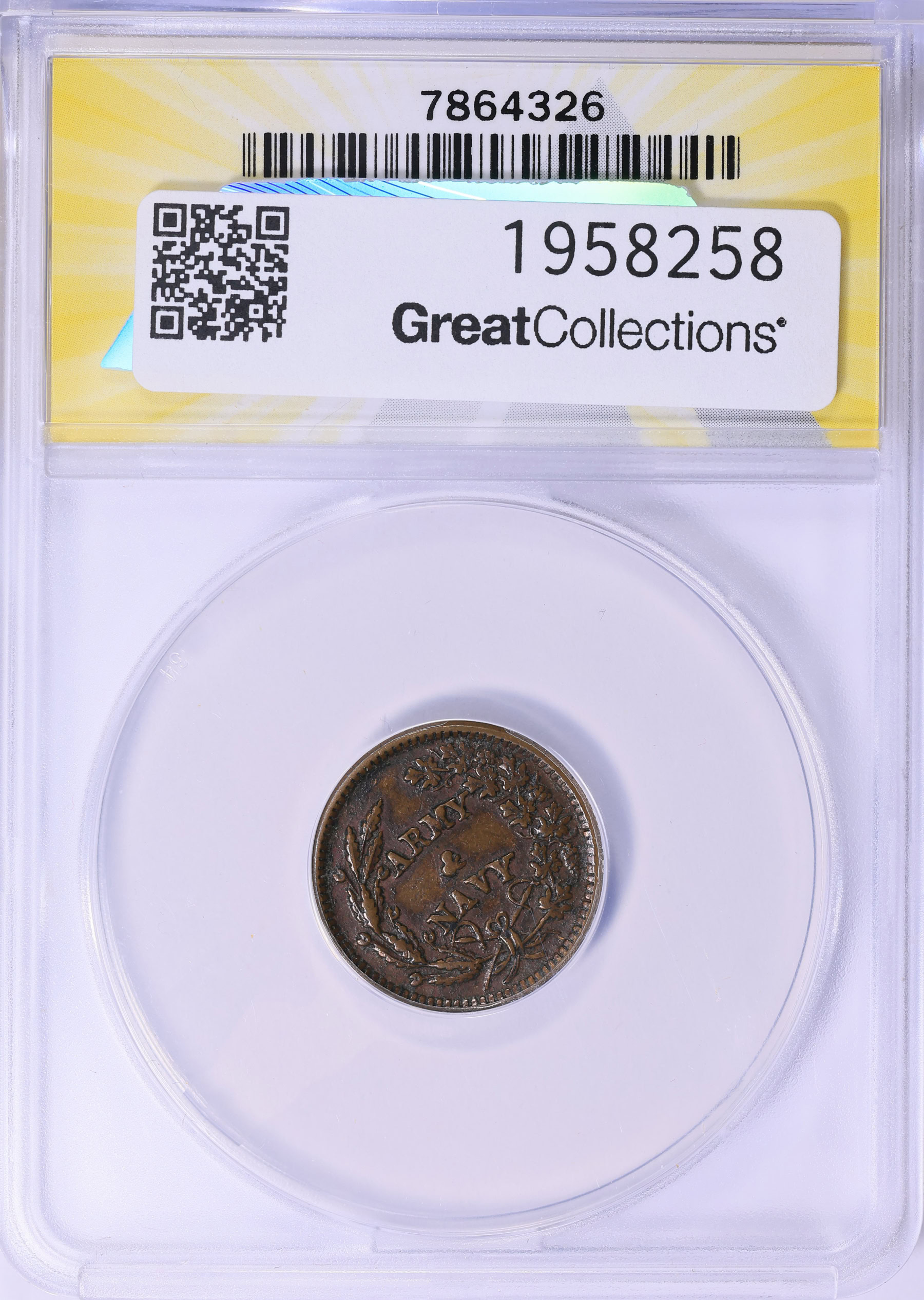 1863 Cannon - Army & Navy Civil War Token F-168/311a ANACS XF-45 (Item ...