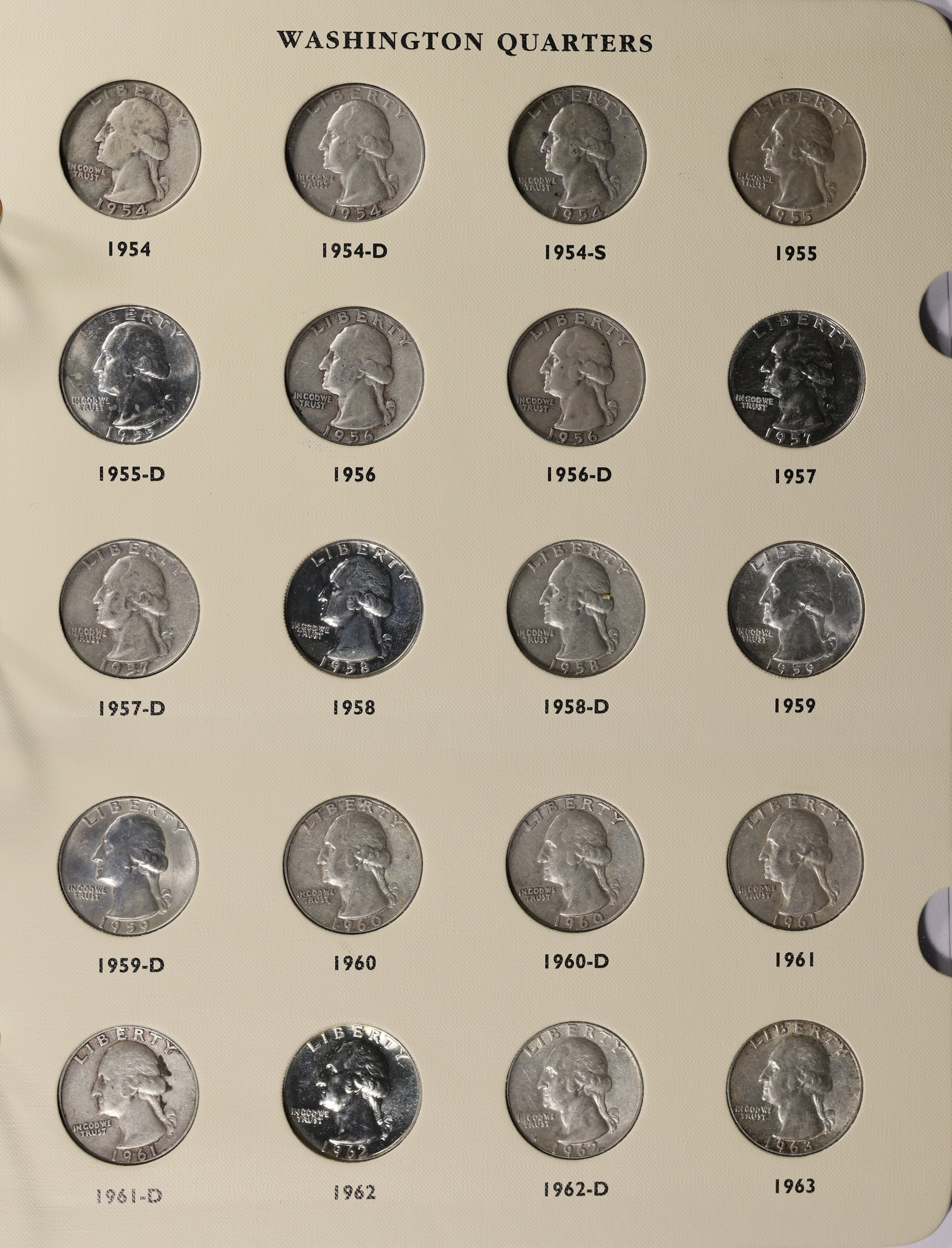 1932 - 1967 Washington Quarter Collection Uncertified in Littleton ...