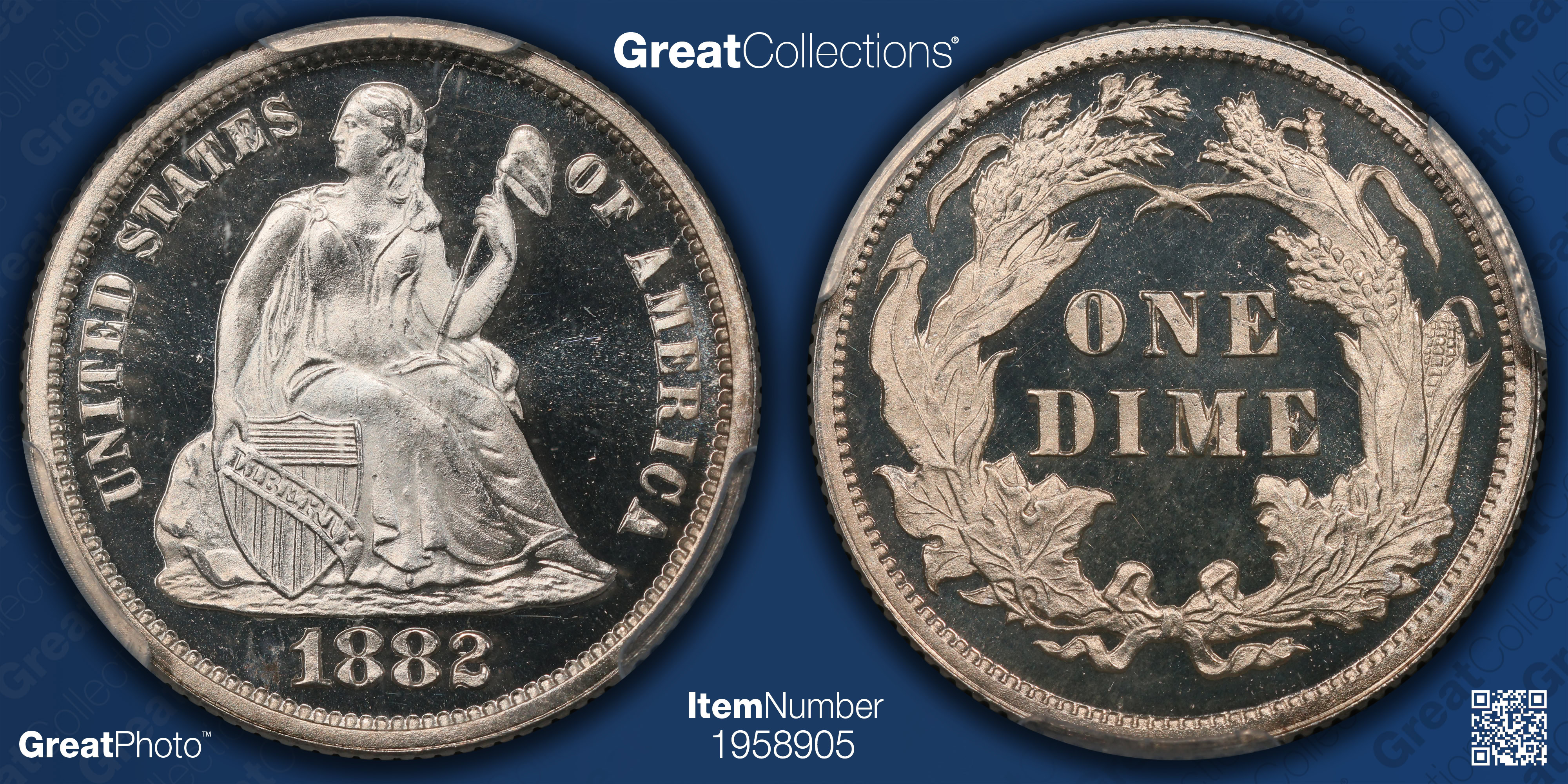 1882 Seated Liberty Dime PCGS Proof-67 DCAM (Item 1958905 ...