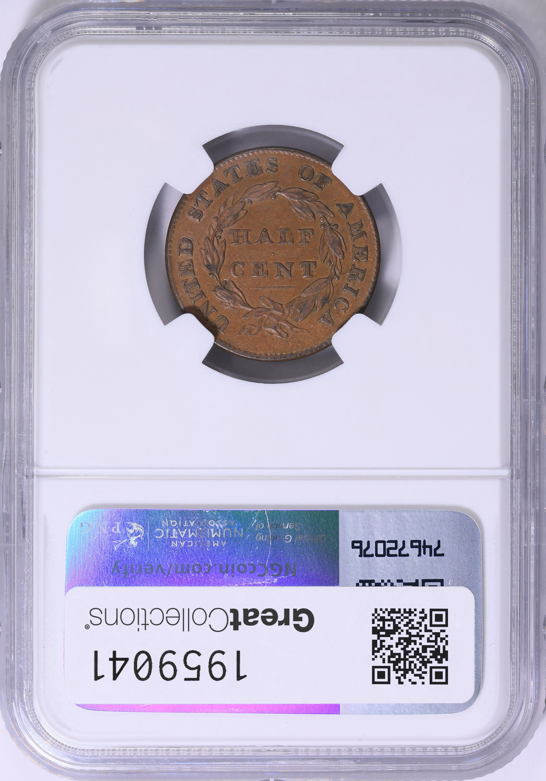 1832 Classic Half Cent NGC AU-58 BN (Item 1959041) | GreatCollections ...