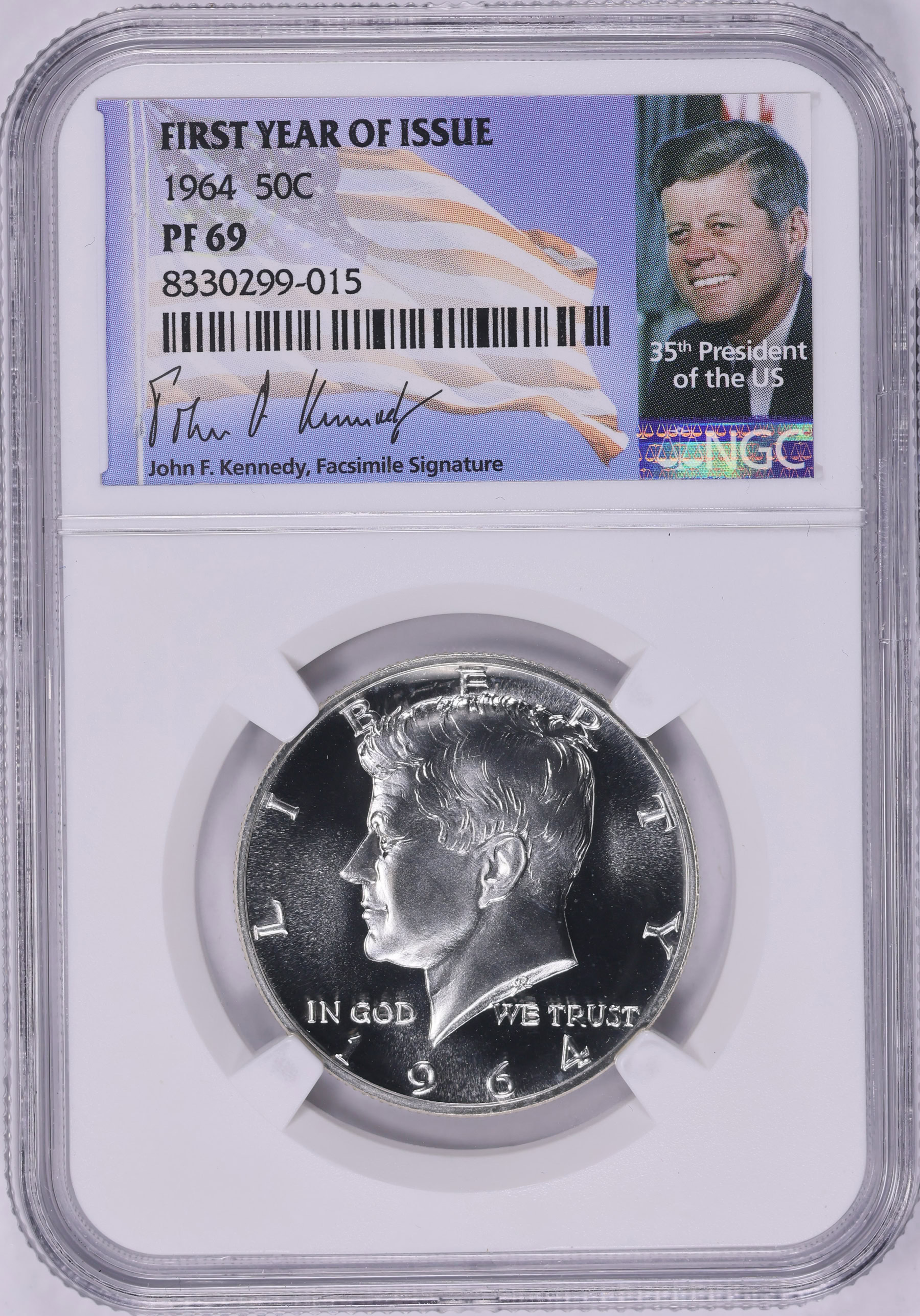 1964 Kennedy Half Dollar First Year of Issue NGC Proof-69 (John F ...