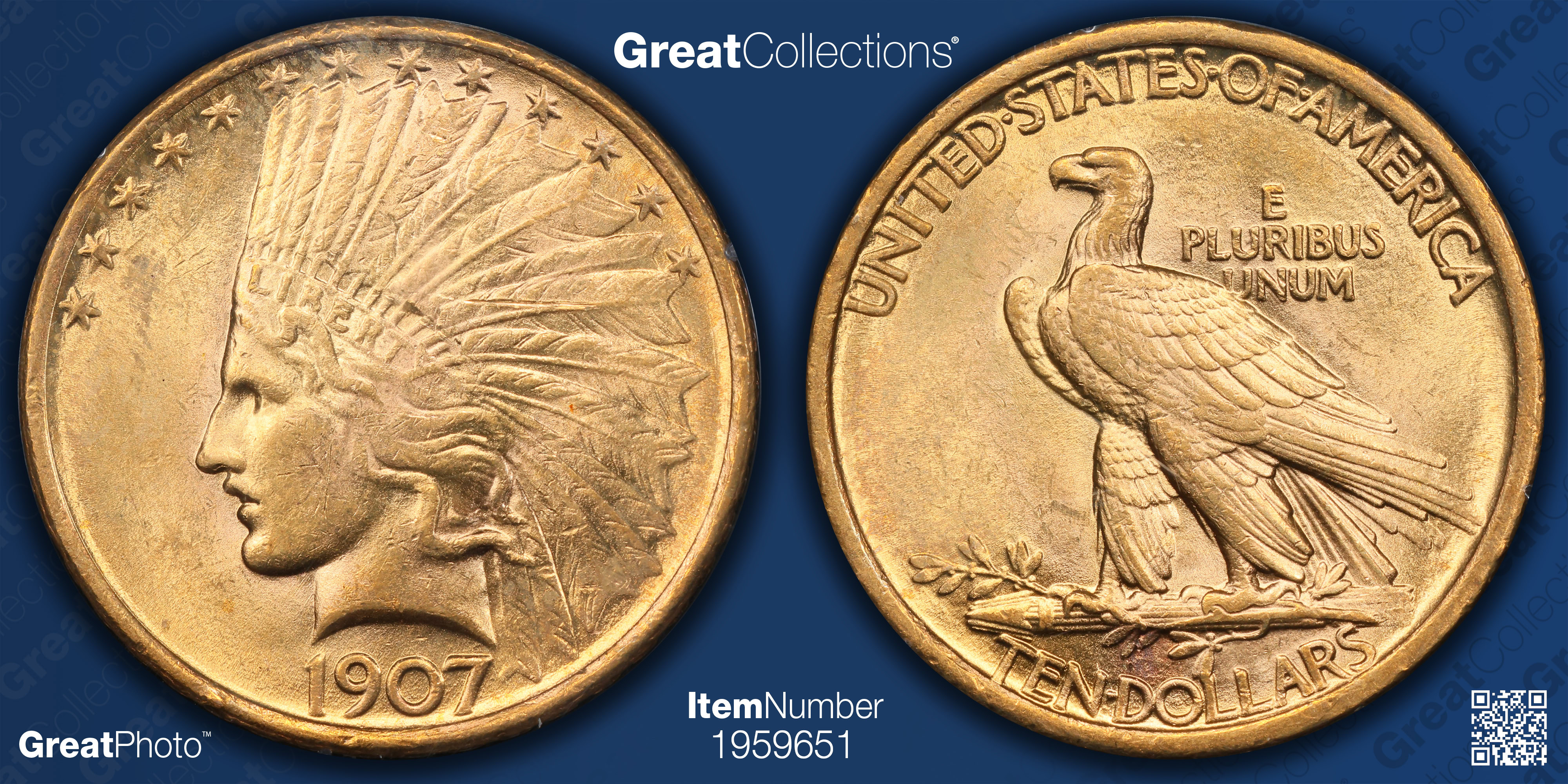 1907 Indian Gold Eagle No Motto, No Periods PCGS AU-58 OGH (1st Gen ...