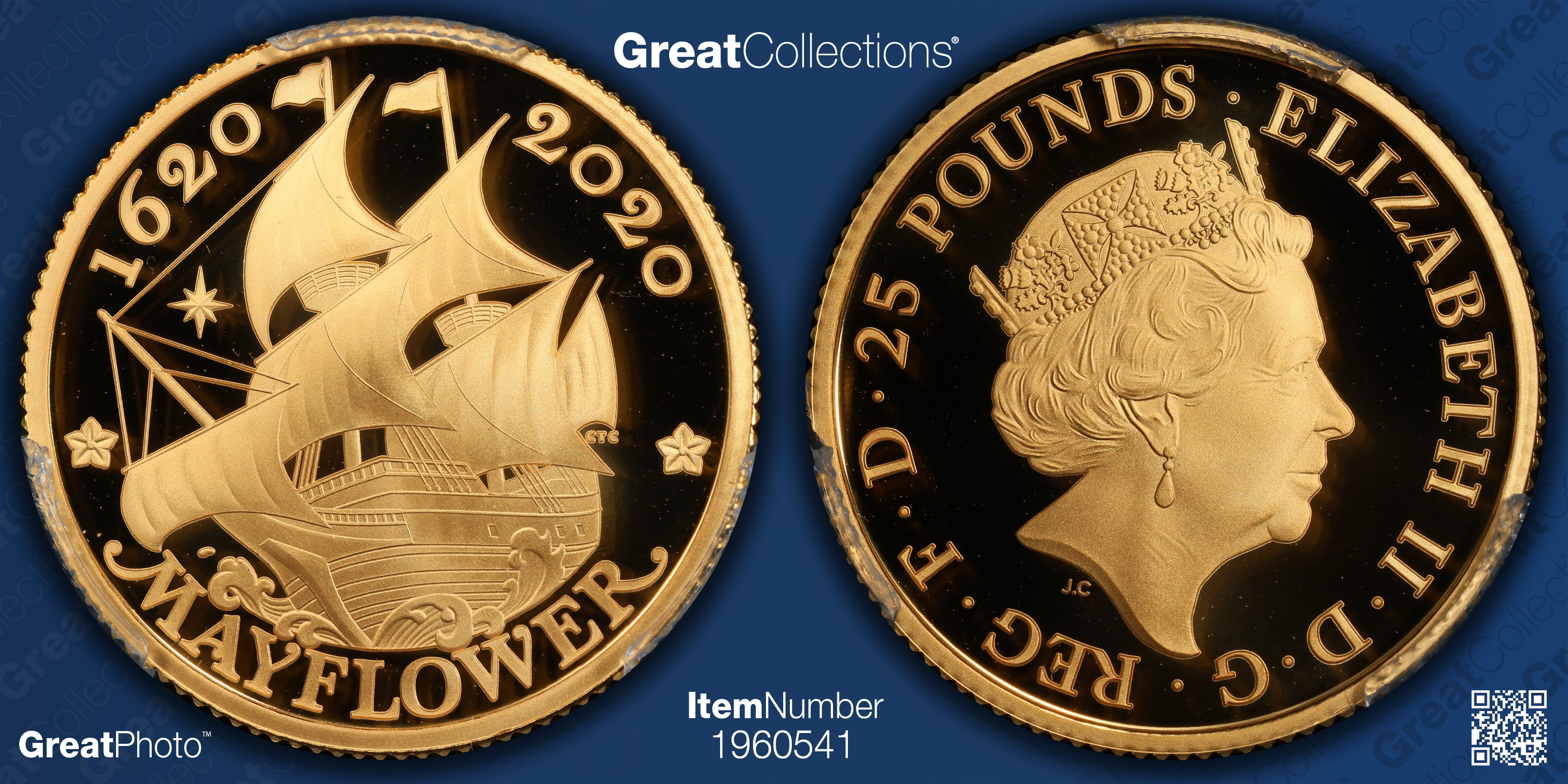 Great Britain 2020 Gold £25 Mayflower 400th Anniversary PCGS Proof-70 ...