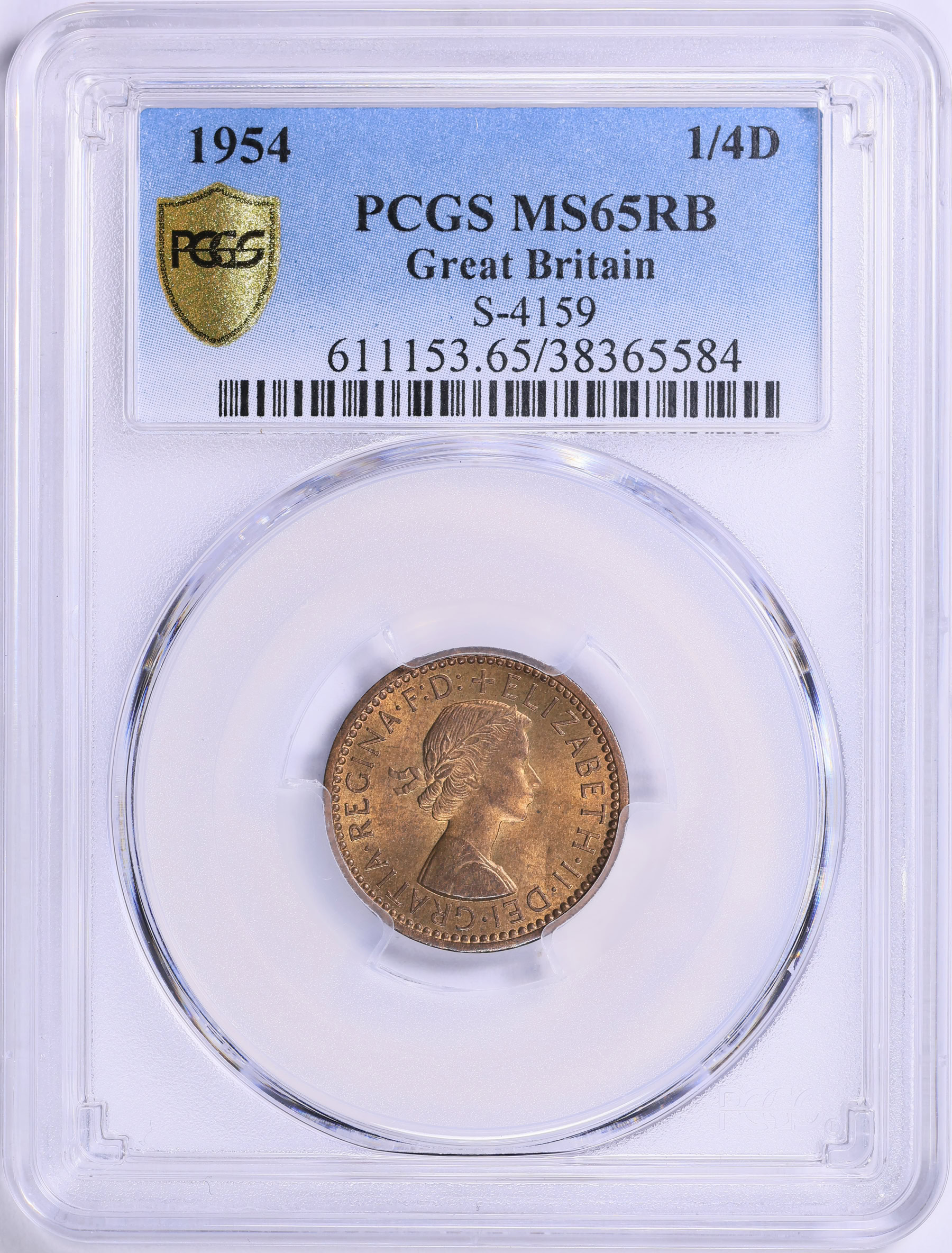 Great Britain 1954 Farthing KM-895 PCGS MS-65 RB (Item 1960686 ...