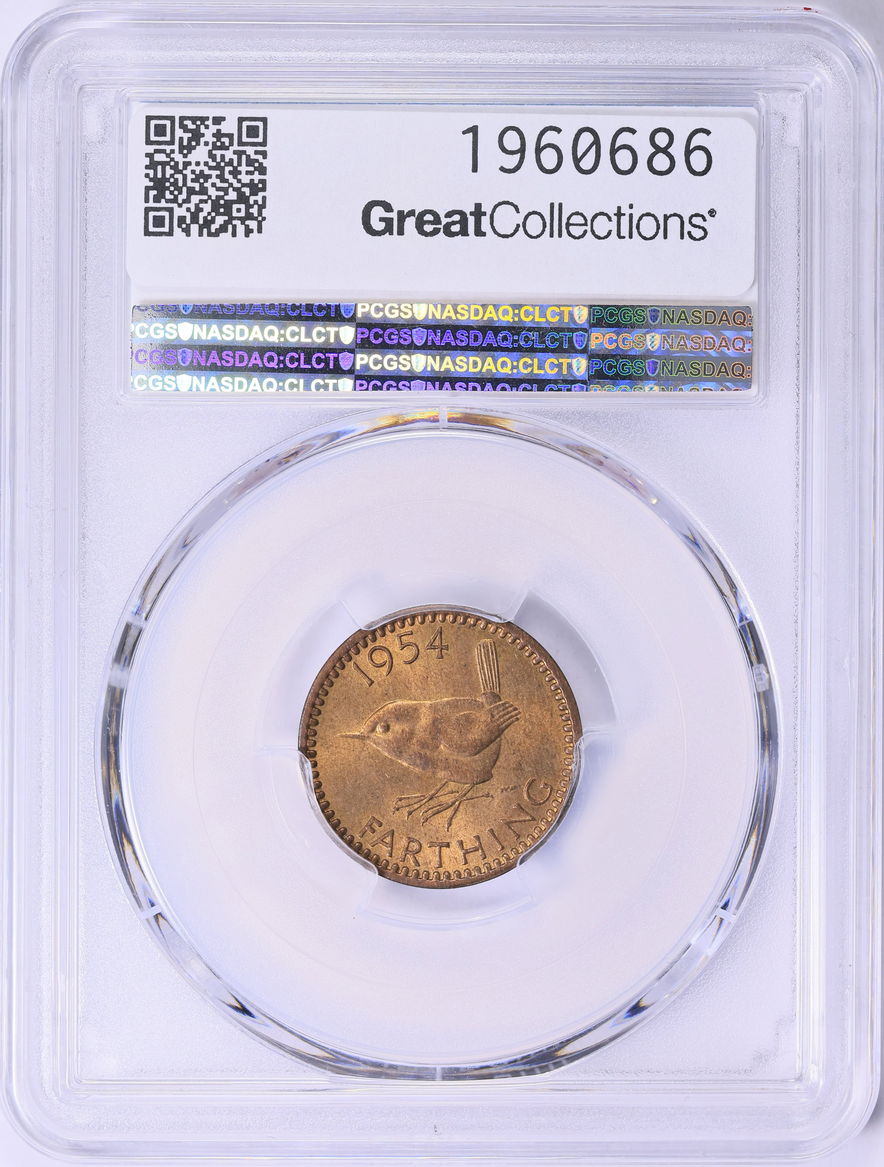 Great Britain 1954 Farthing KM-895 PCGS MS-65 RB (Item 1960686 ...