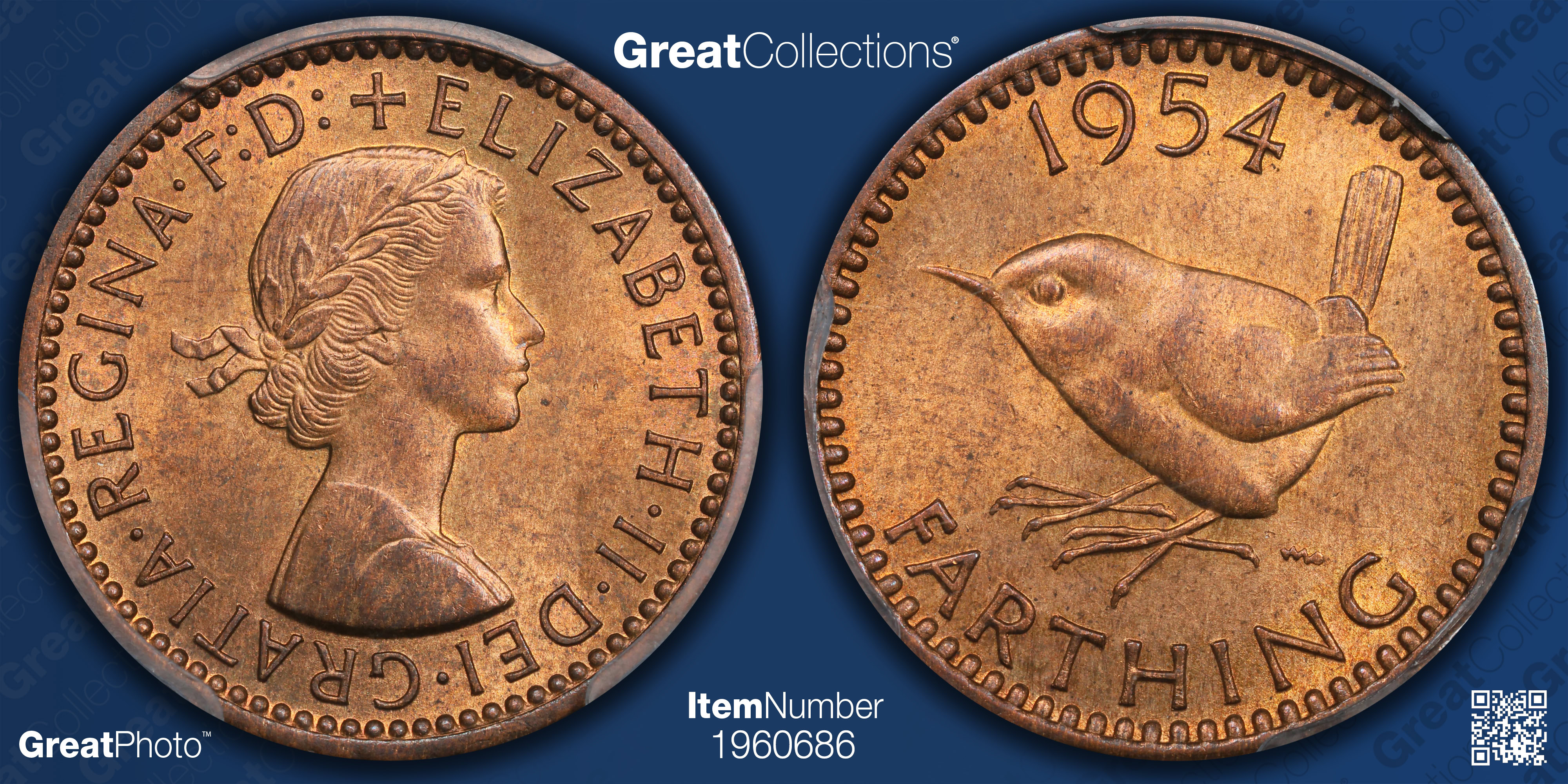 Great Britain 1954 Farthing KM-895 PCGS MS-65 RB (Item 1960686 ...
