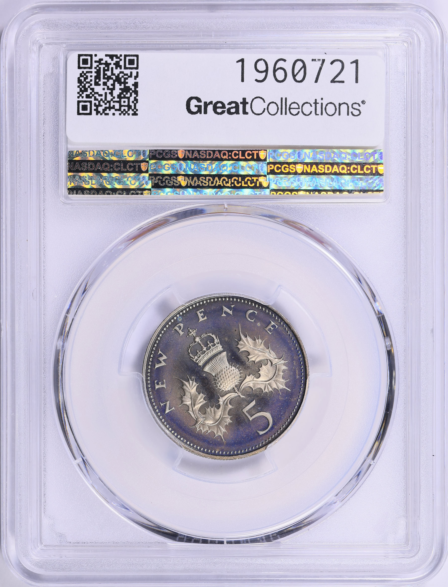 Great Britain 1981 5 Pence New Pence KM-911 PCGS Proof-67 DCAM (Toned ...