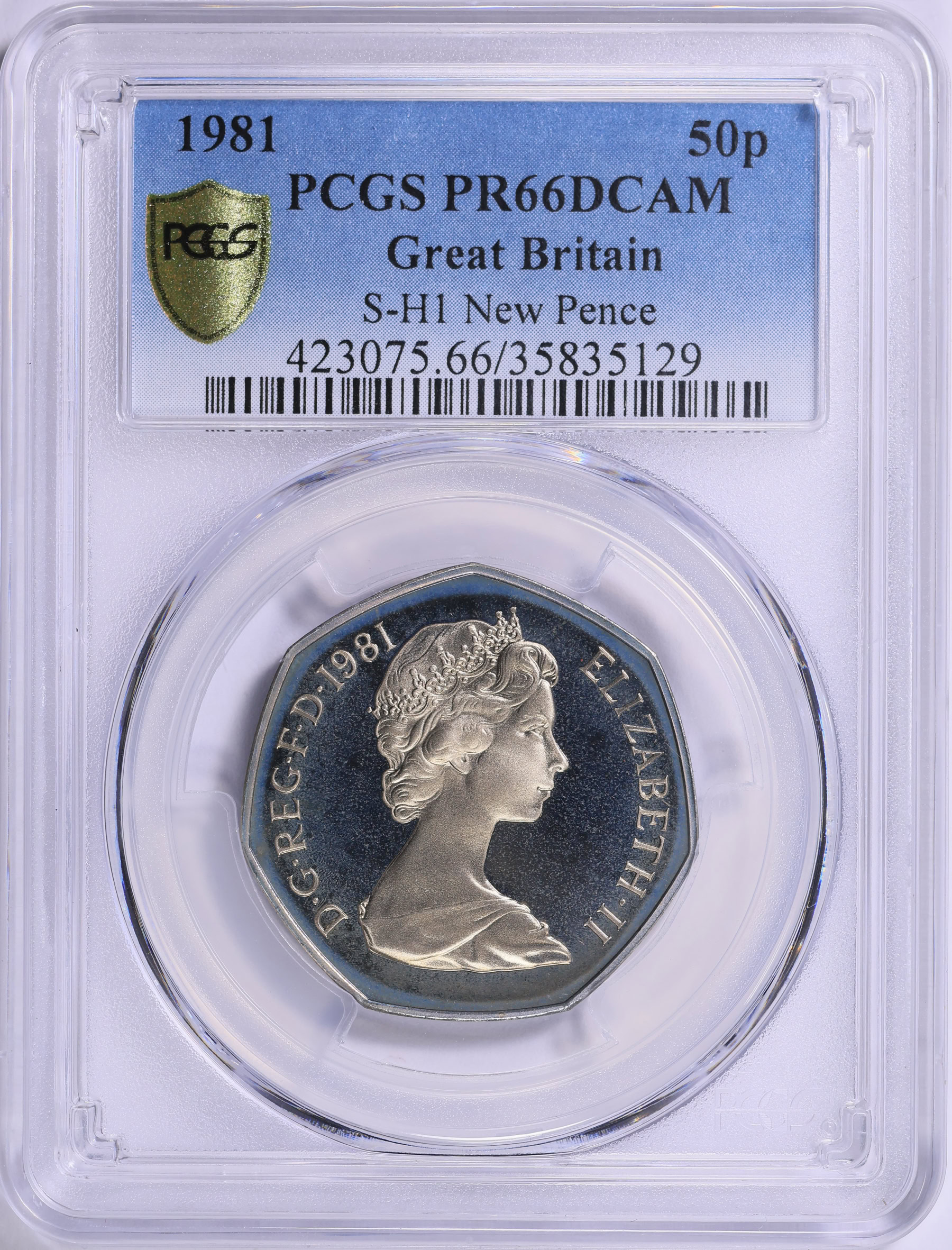 Great Britain 1981 50 Pence New Pence KM-913 PCGS Proof-66 DCAM (Toned ...