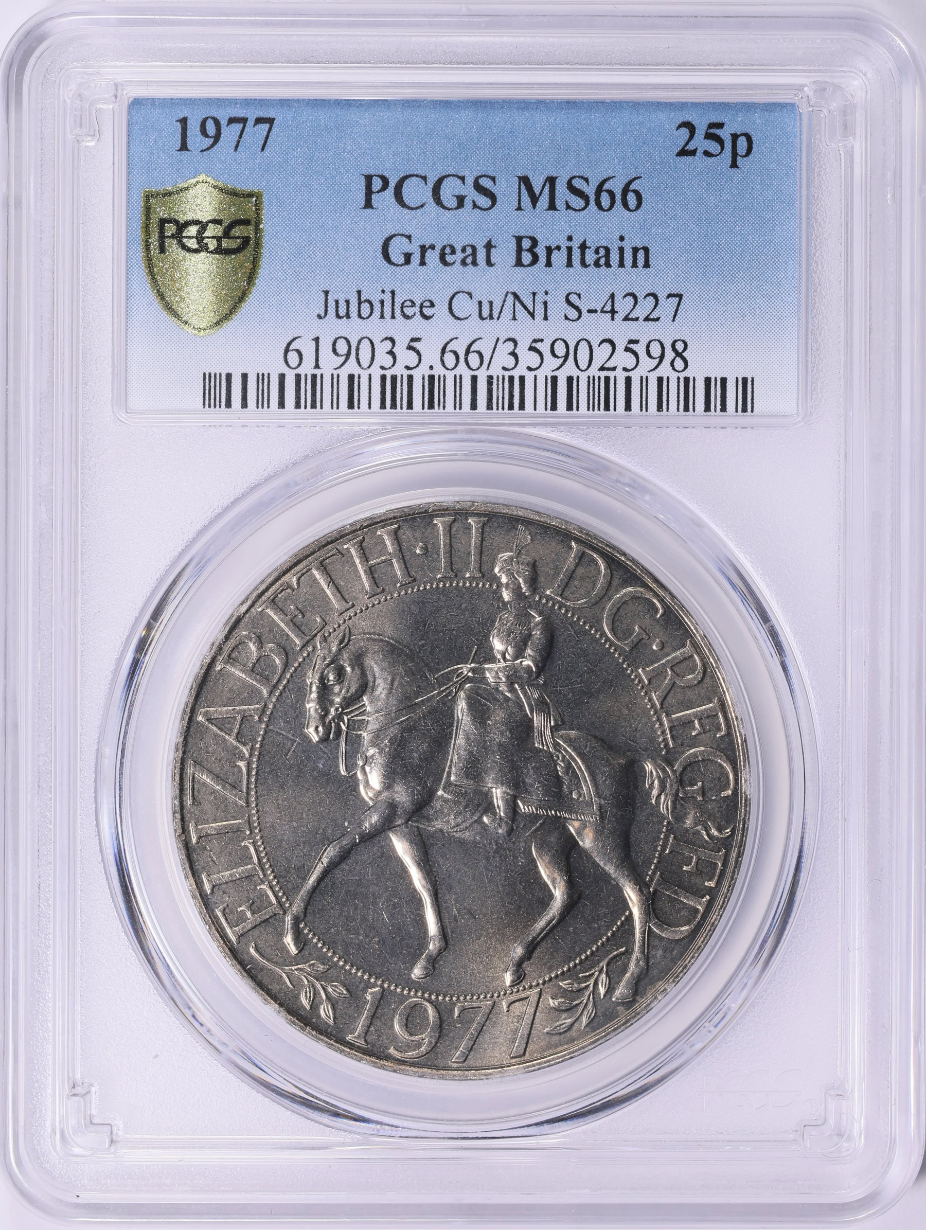 Great Britain 1977 25 Pence Queen Elizabeth II's Silver Jubilee KM-920 ...