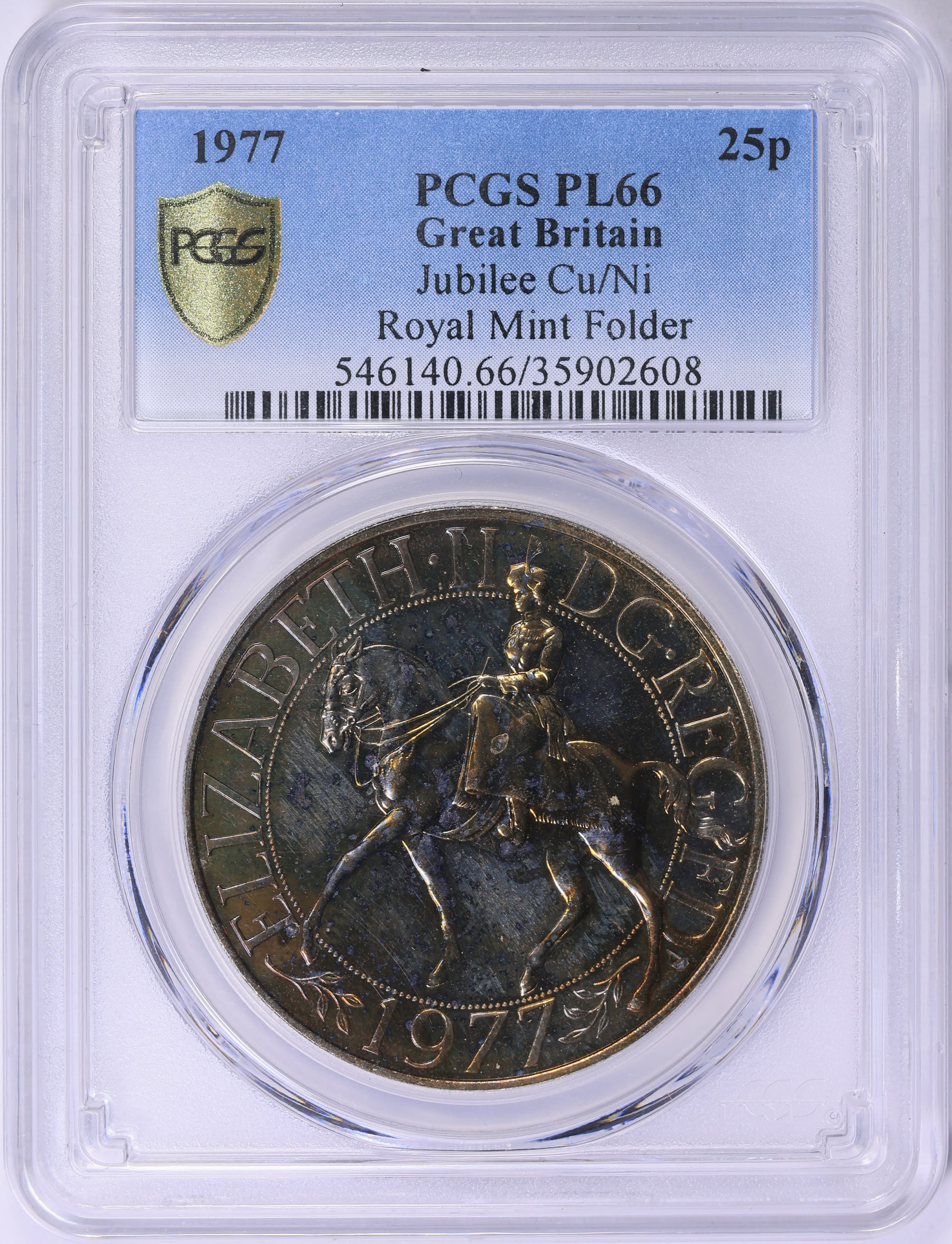 Great Britain 1977 25 Pence Queen Elizabeth II's Silver Jubilee KM-920 ...