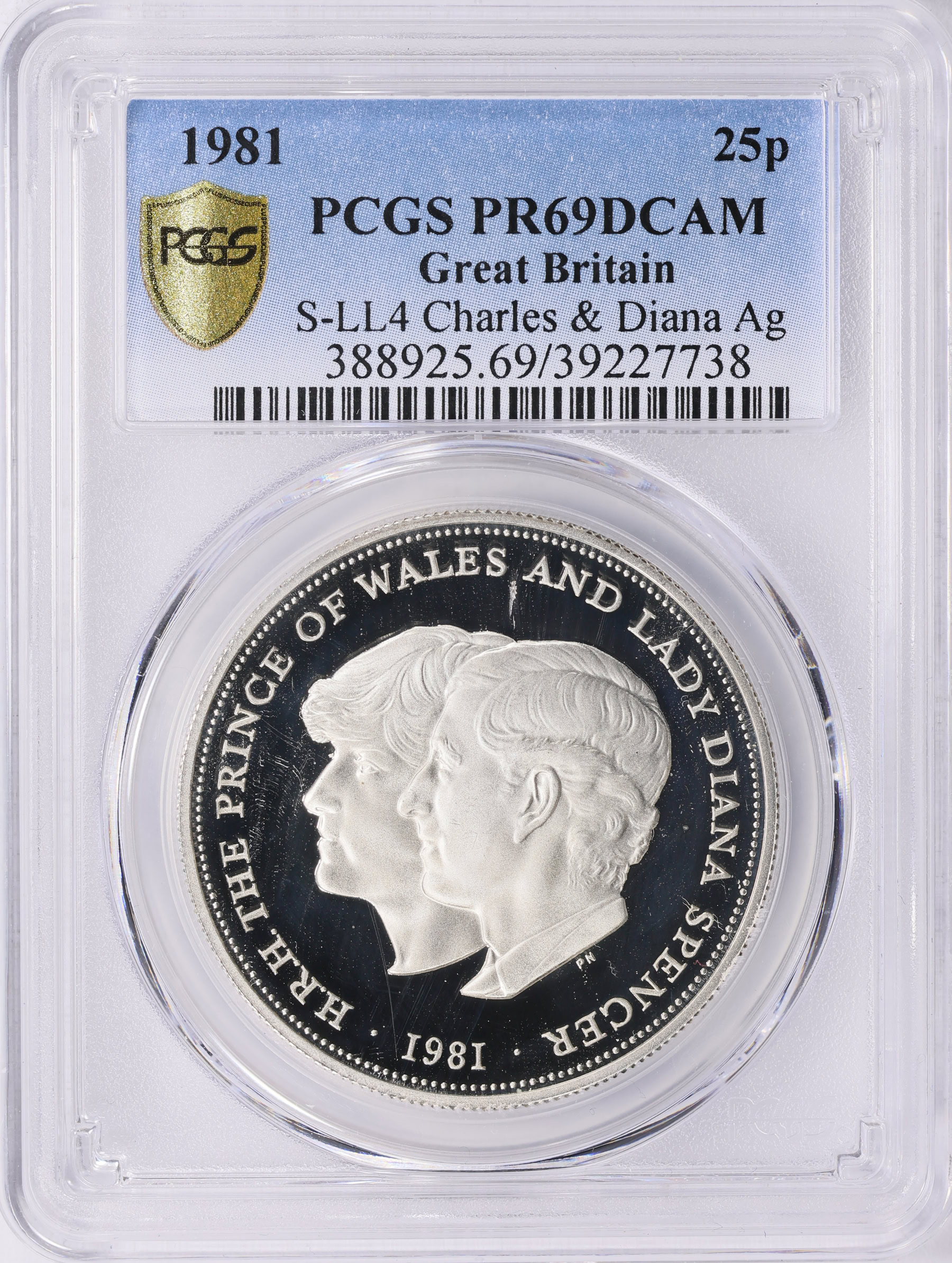 Great Britain 1981 Silver 25 Pence Royal Wedding KM-925a PCGS Proof-69 ...