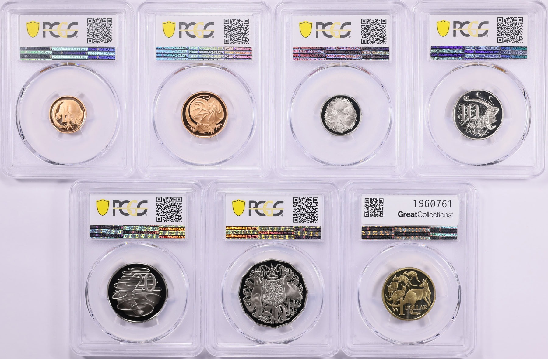 Australia 1985 Cent to Dollar Proof Set KM-PS47 PCGS Proof-69 DCAM (7 ...
