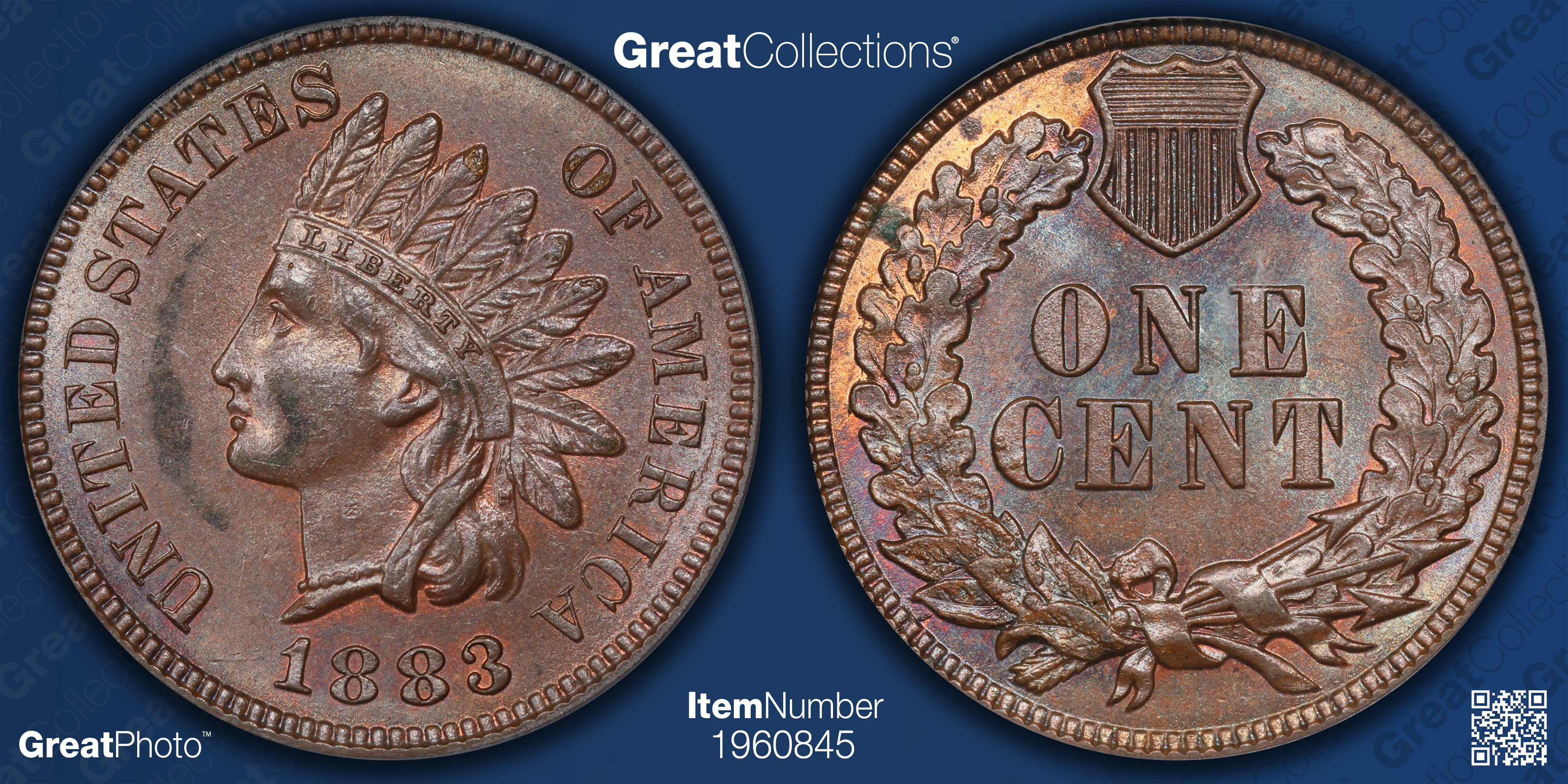 1883 Indian Cent PCGS MS-62 BN (Item 1960845) | GreatCollections Coin ...
