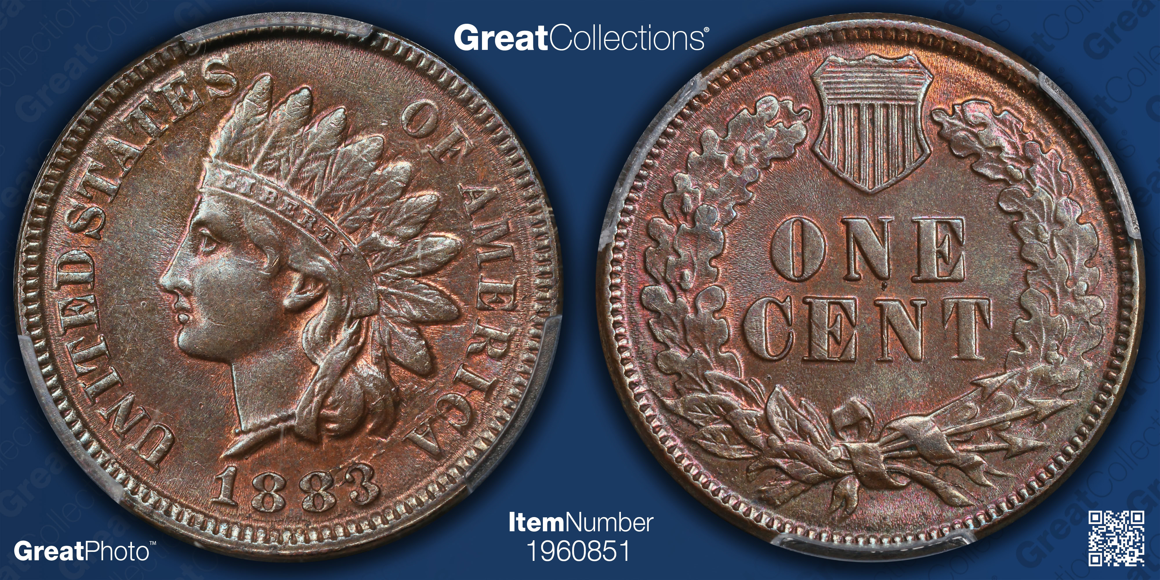 1883 Indian Cent PCGS MS-63 BN (Item 1960851) | GreatCollections Coin ...