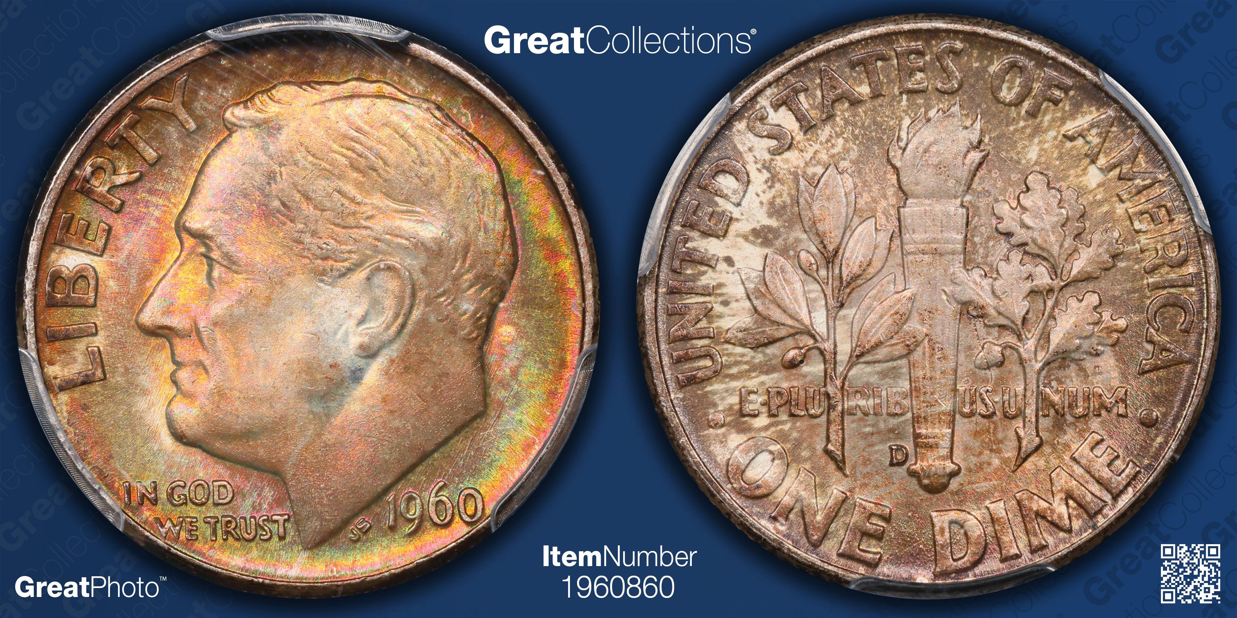 1960-D Roosevelt Dime PCGS MS-65 (Toned) (Item 1960860 ...