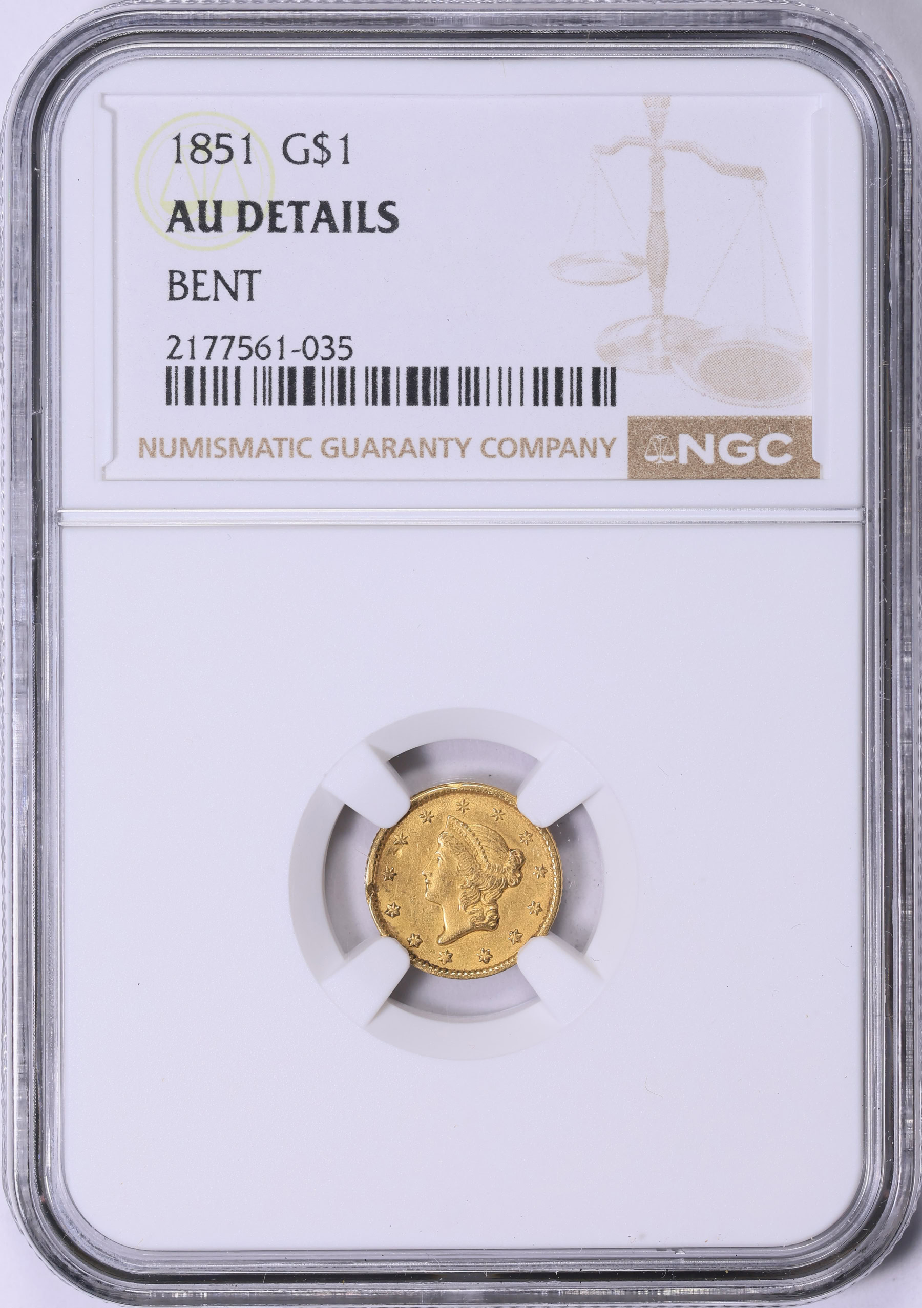 1851 Liberty Gold Dollar NGC AU Details (Item 1960883 ...