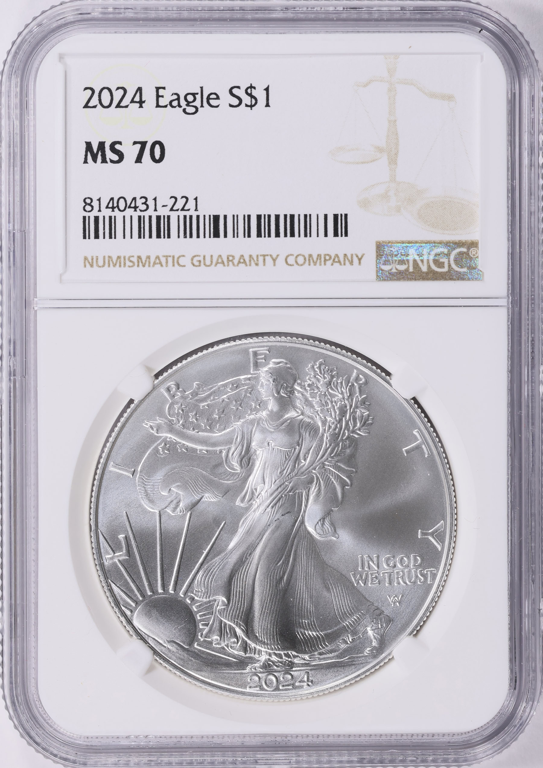 2024 $1 Silver Eagle NGC MS-70 | NGC Cert #8140431-221 ...