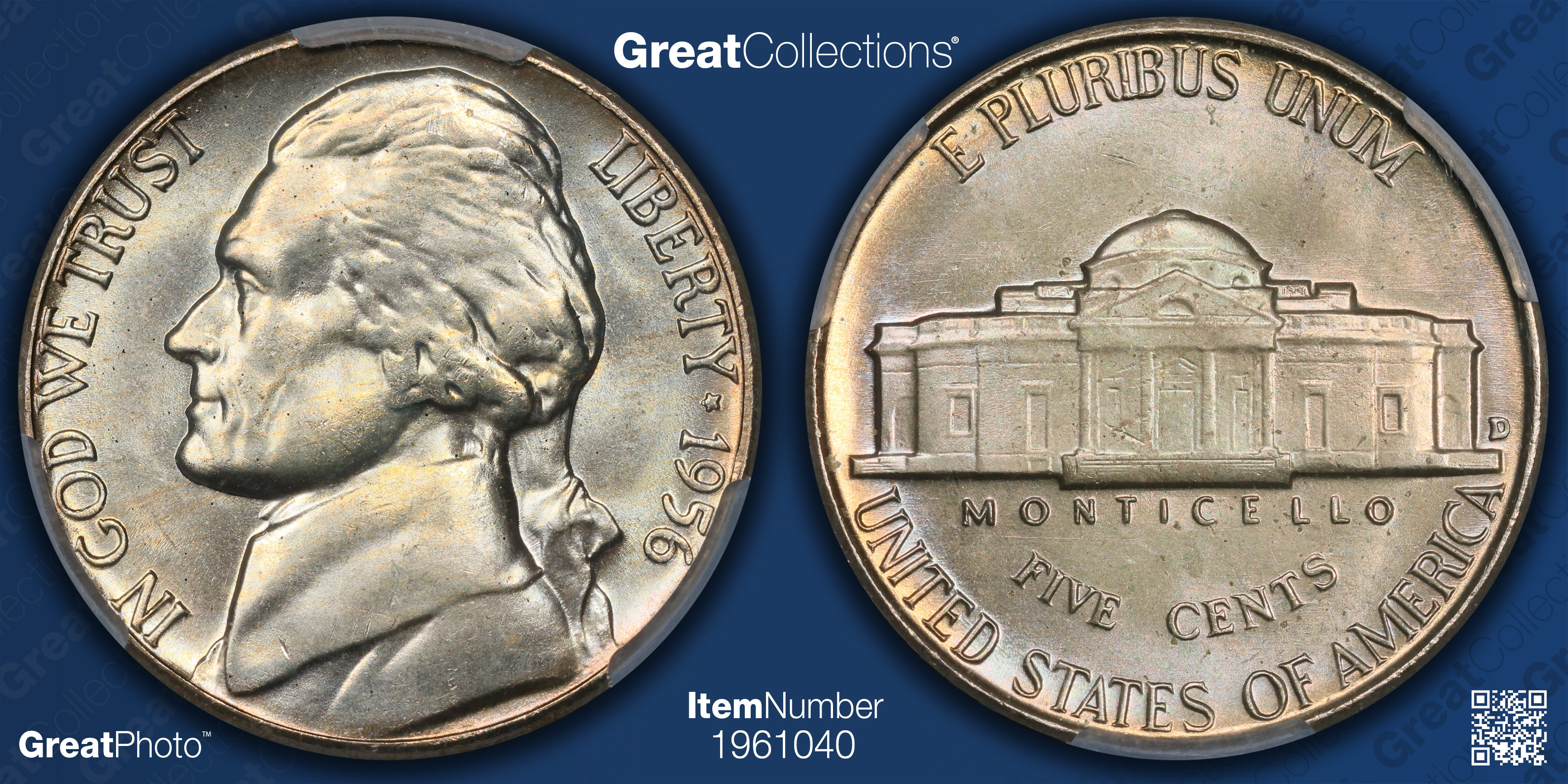 1956-D Jefferson Nickel CACG MS-66 (Toned) (Item 1961040 ...
