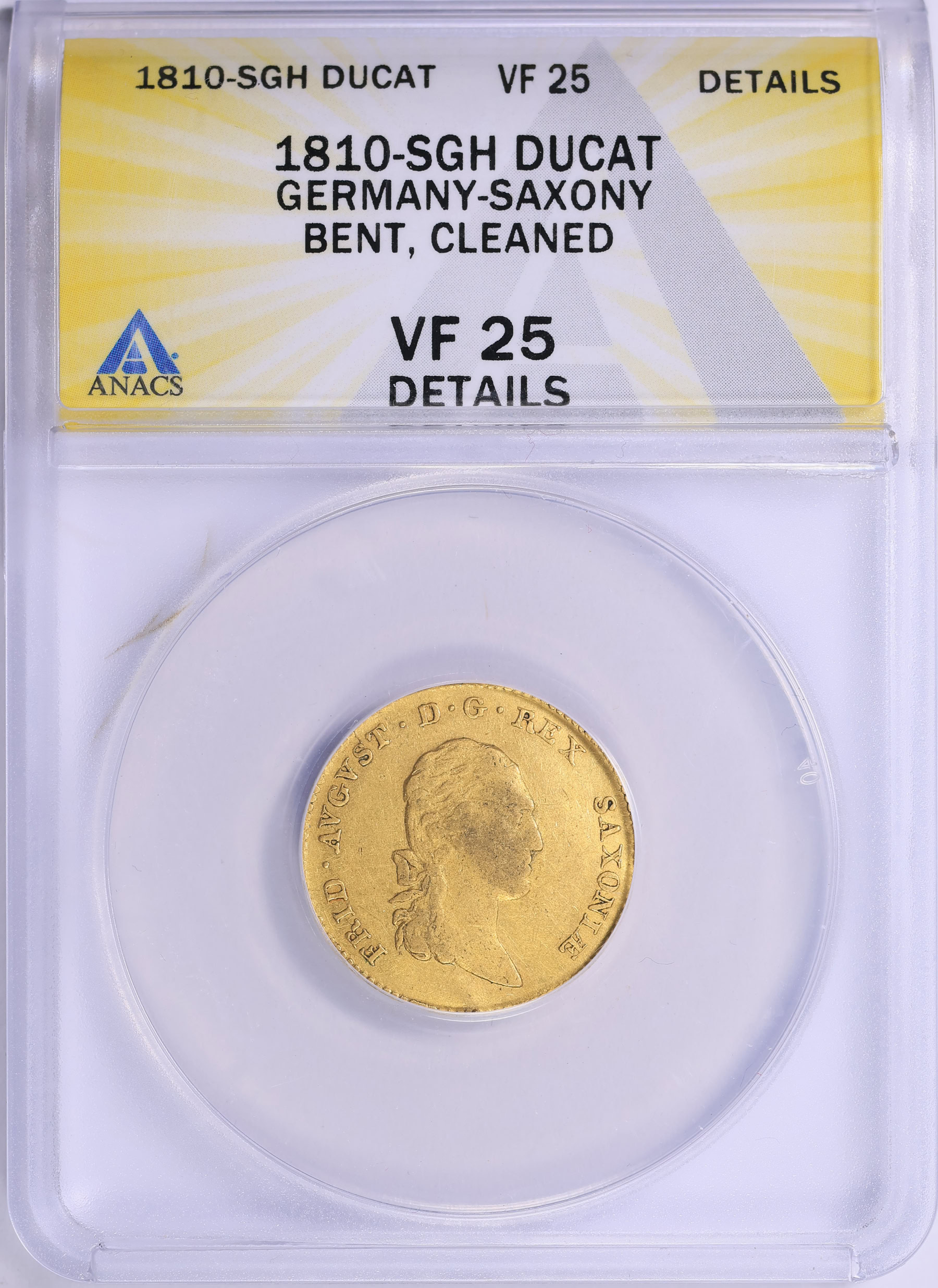 Germany - Saxony-Albertine 1810-SGH Gold Ducat KM-1056 ANACS VF-25 ...