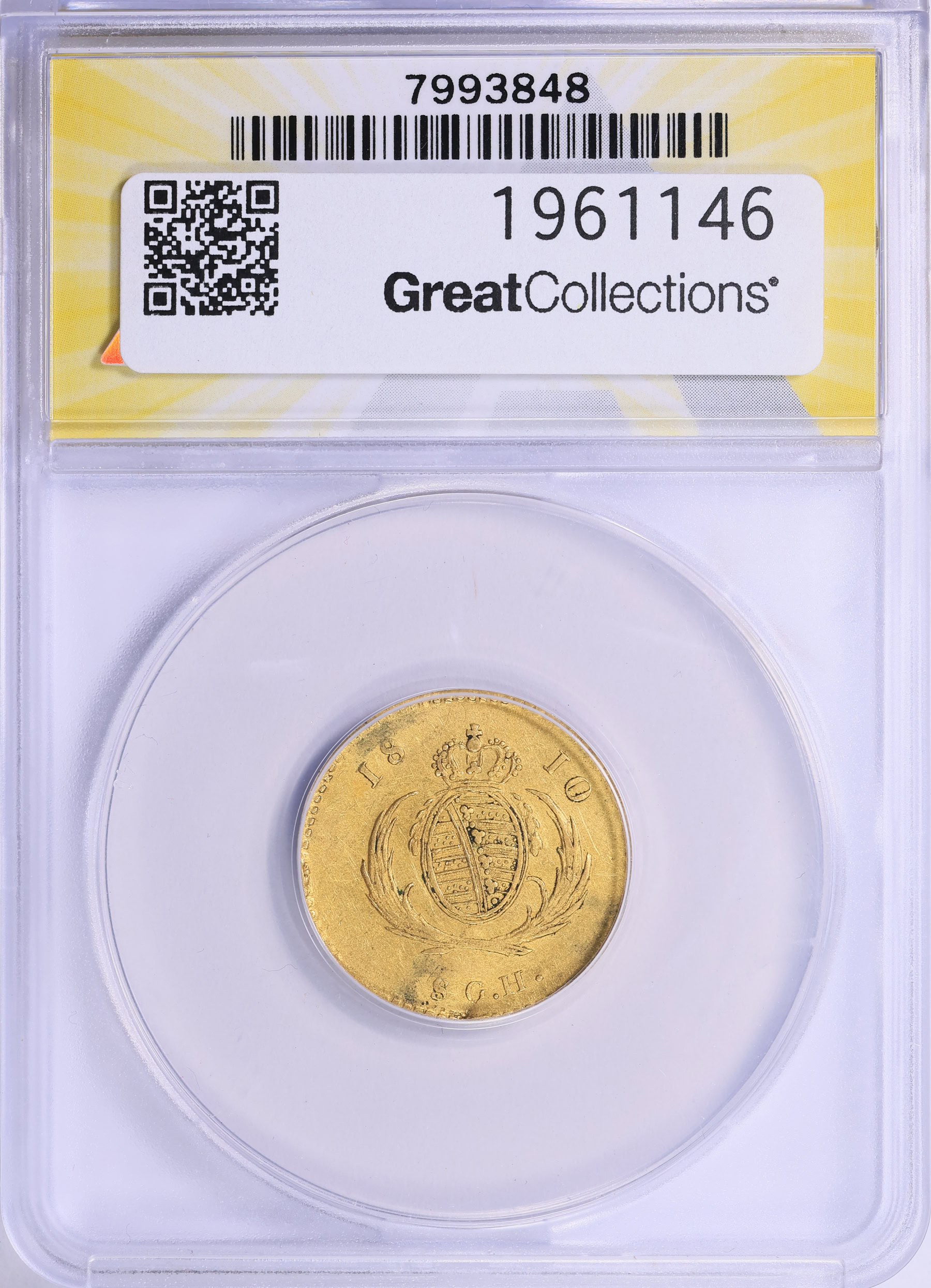 Germany - Saxony-Albertine 1810-SGH Gold Ducat KM-1056 ANACS VF-25 ...