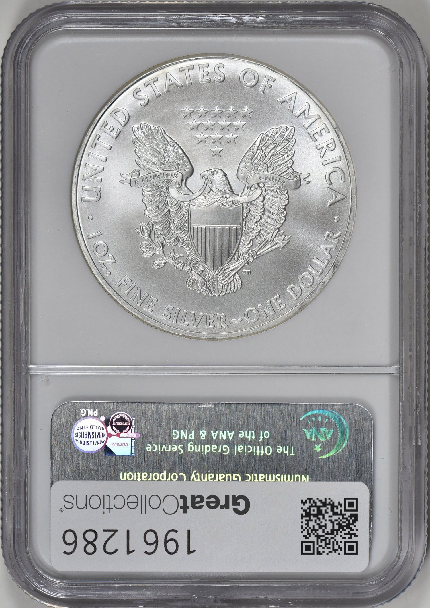 2008 $1 Silver Eagle NGC MS-70 (Item 1961286) | GreatCollections Coin ...