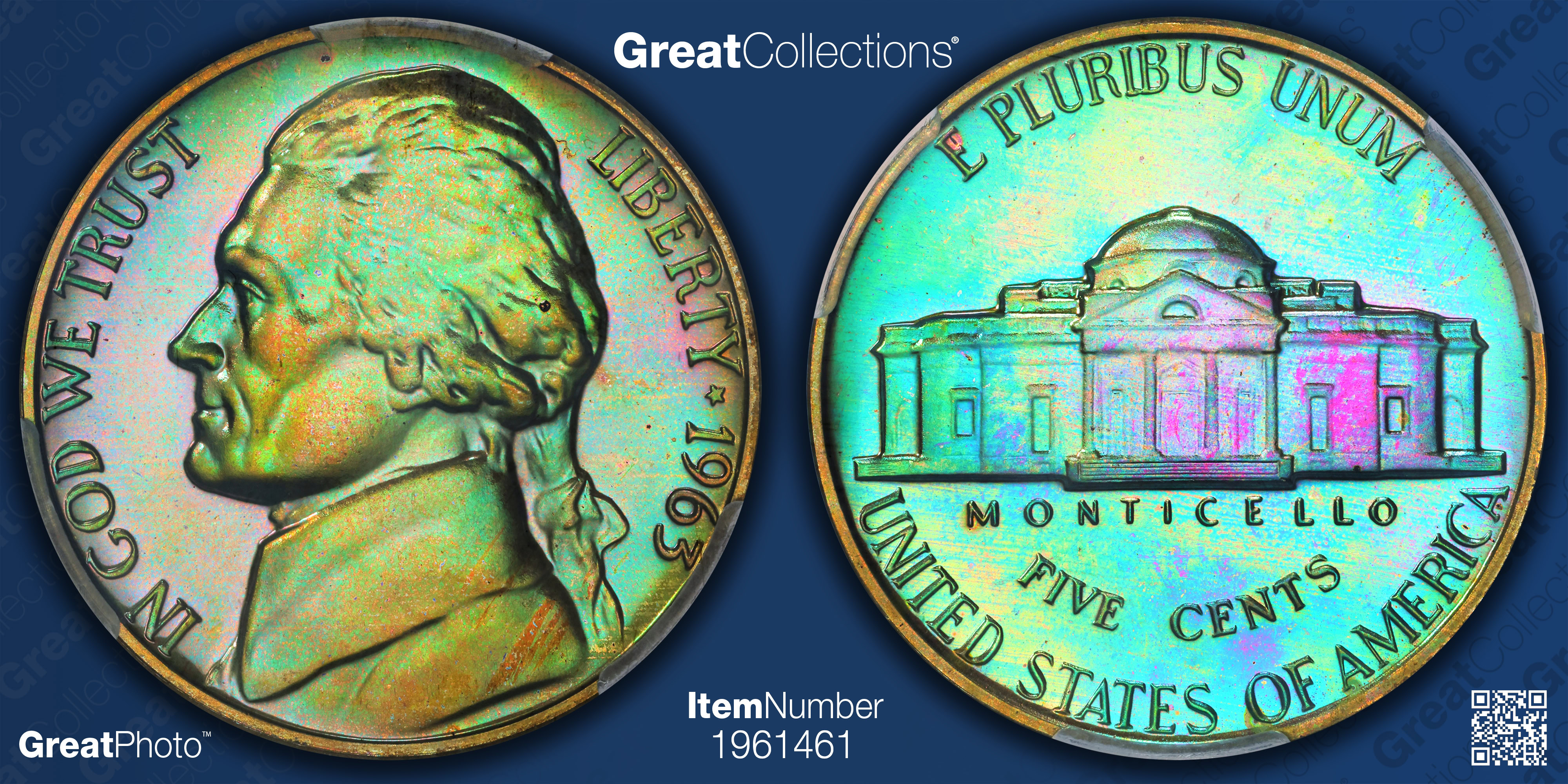 1963 Jefferson Nickel CACG Proof-67 (Toned) (Item 1961461 ...