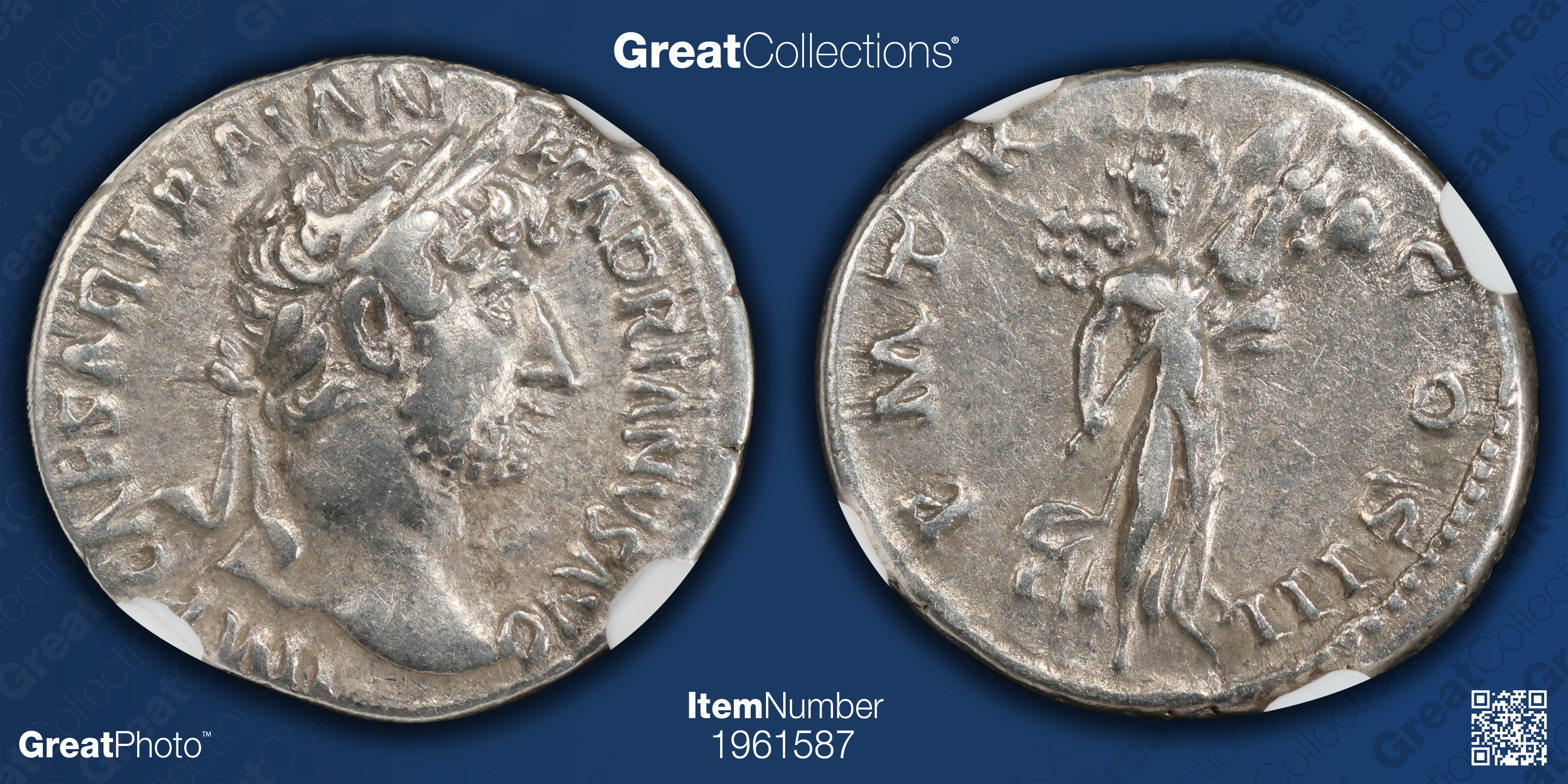 Ancient Roman Empire, Hadrian (A.D. 117-138) c.A.D. 120-121 AR Denarius ...
