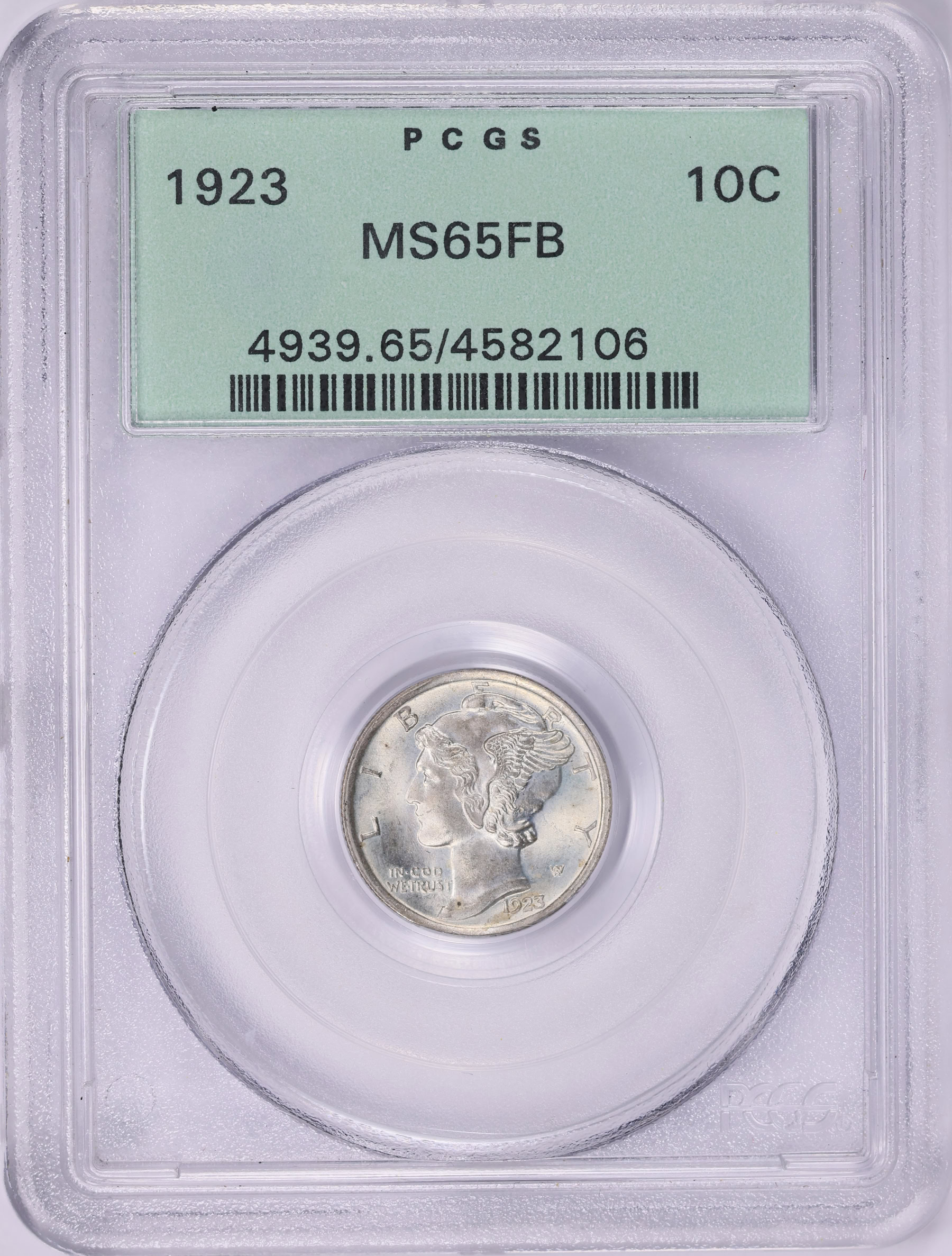 1923 Mercury Dime PCGS MS-65 FB OGH (Item 1961600) | GreatCollections ...