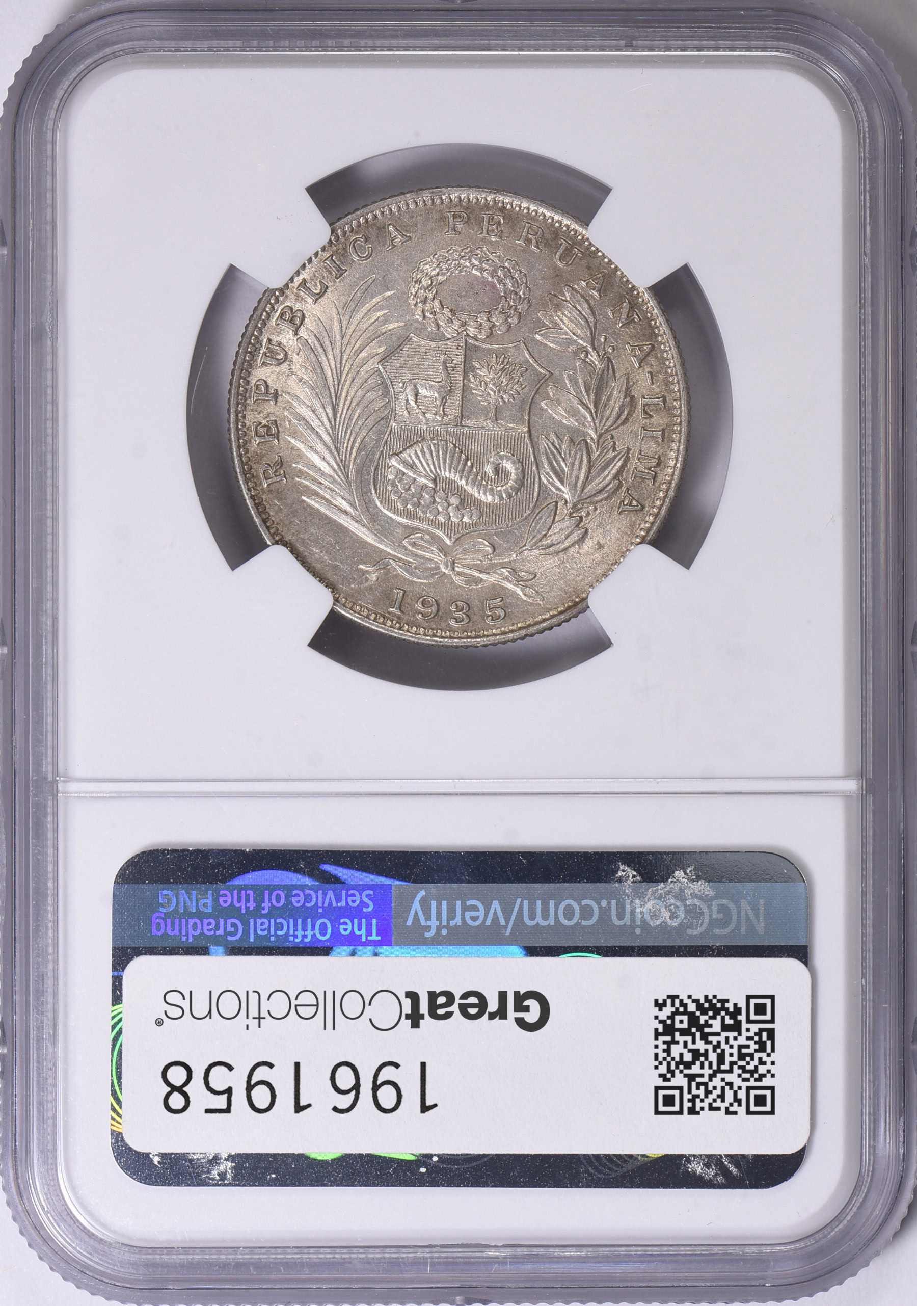 Peru 1935-AP Silver 1/2 Sol KM-216 NGC MS-63 (Item 1961958 ...