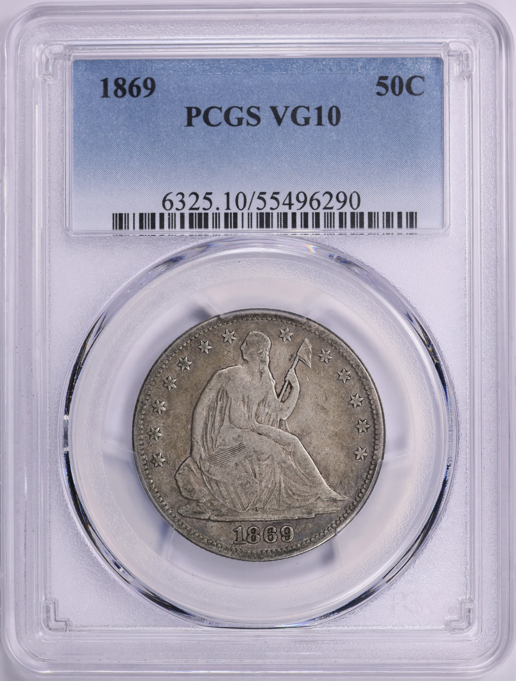 1869 Seated Liberty Half Dollar PCGS VG-10 (Item 1961970 ...