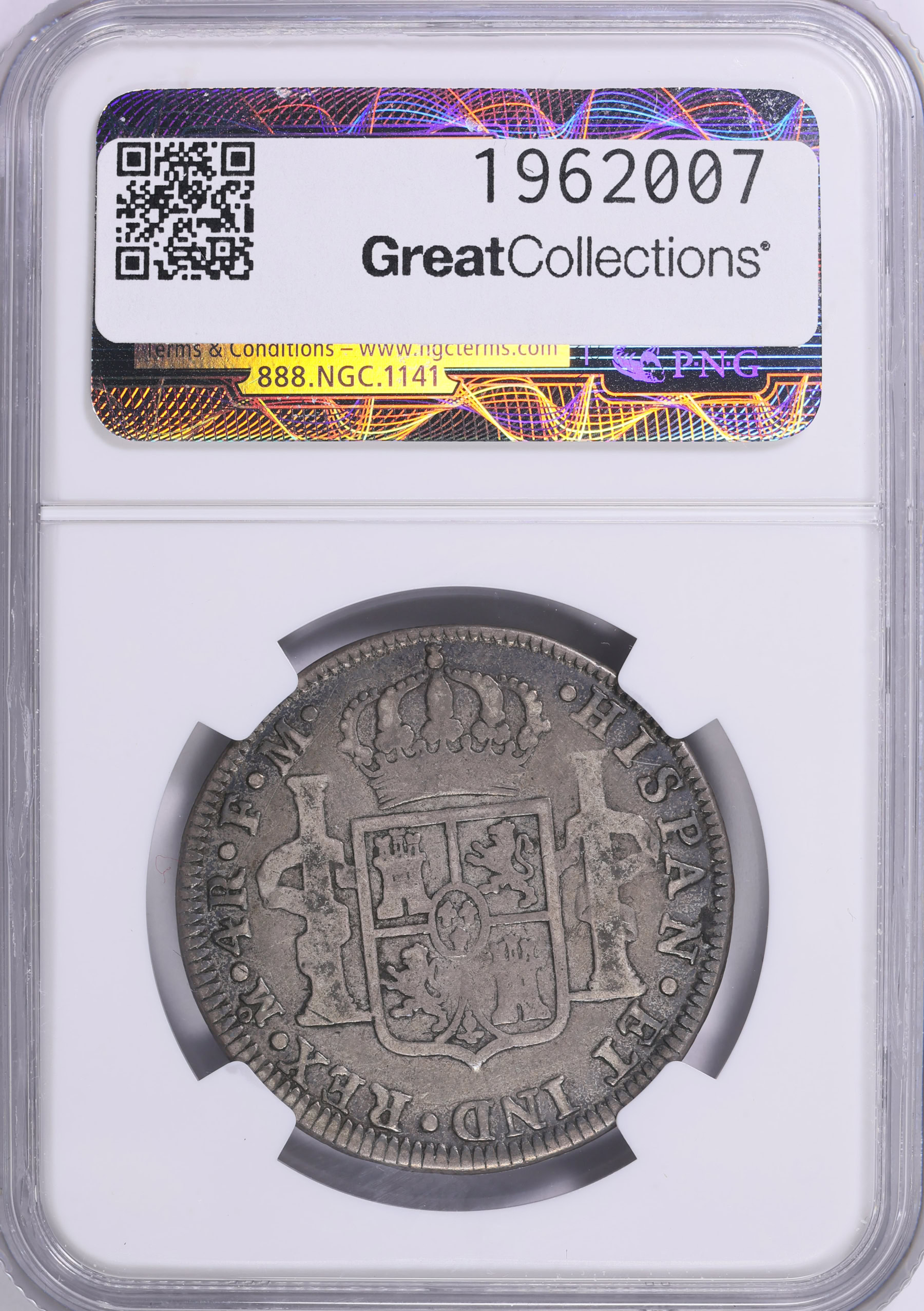 Mexico 1790-Mo FM Silver 4 Reales CAROLUS IIII KM-90 NGC VG-10 (Ex ...