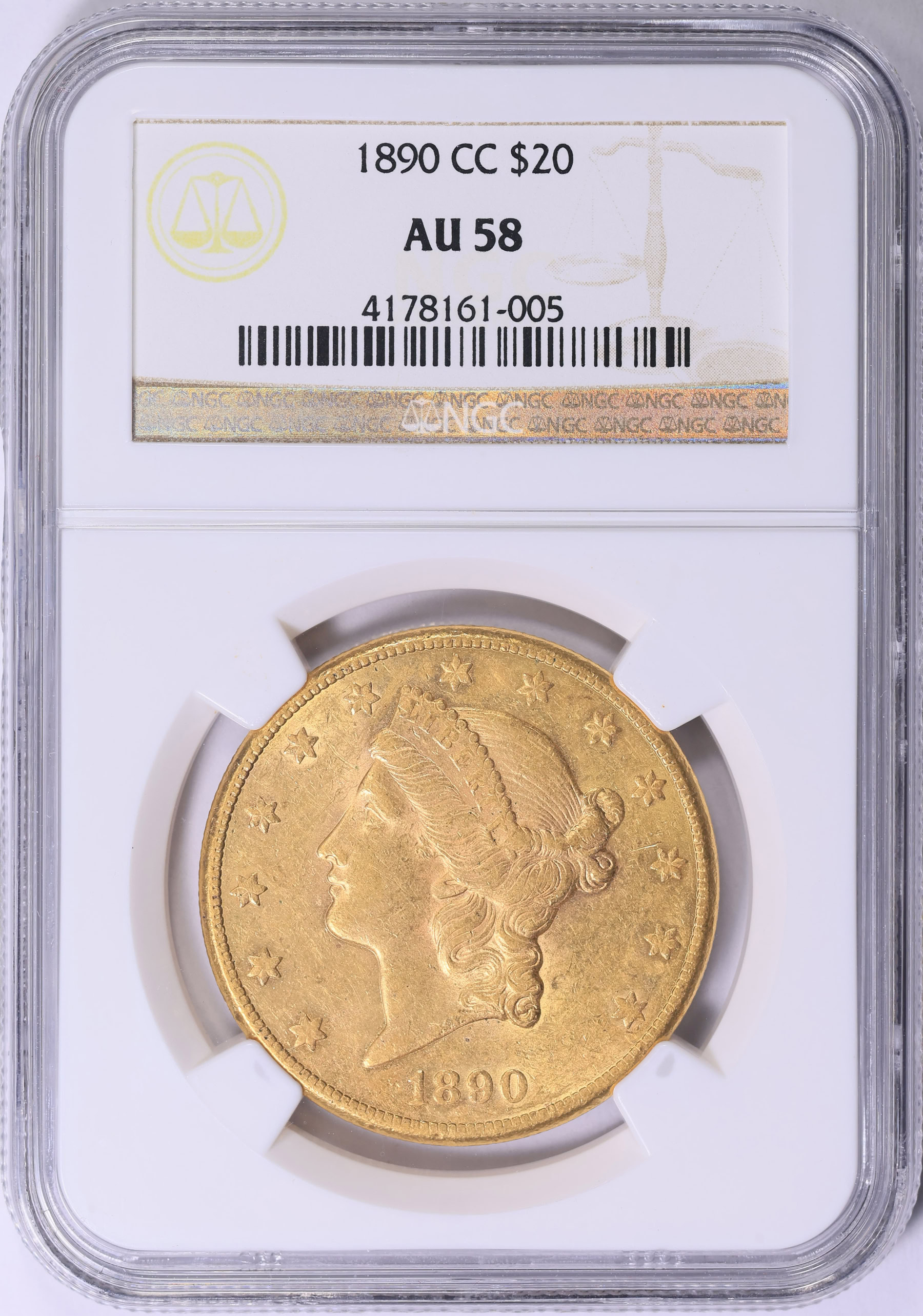 1890-CC Liberty Gold Double Eagle NGC AU-58 (Item 1962118 ...
