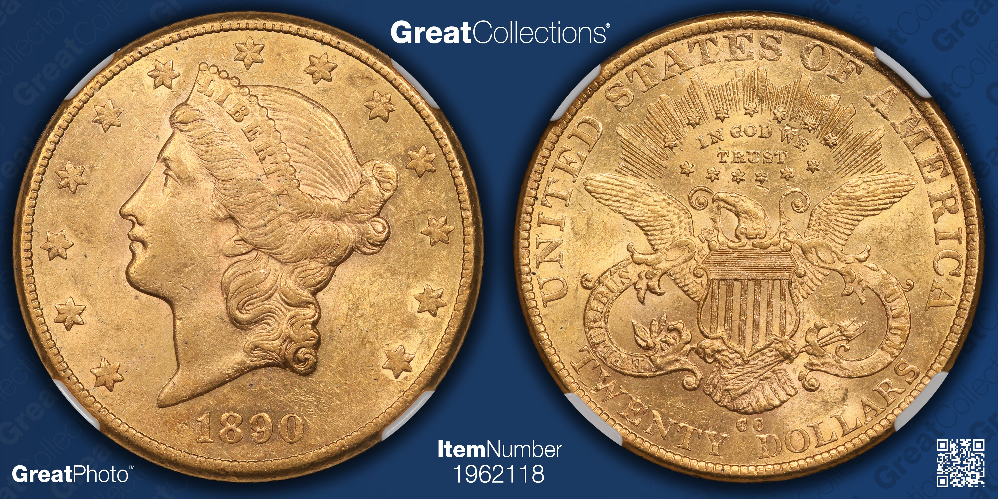 1890-CC Liberty Gold Double Eagle NGC AU-58 (Item 1962118 ...