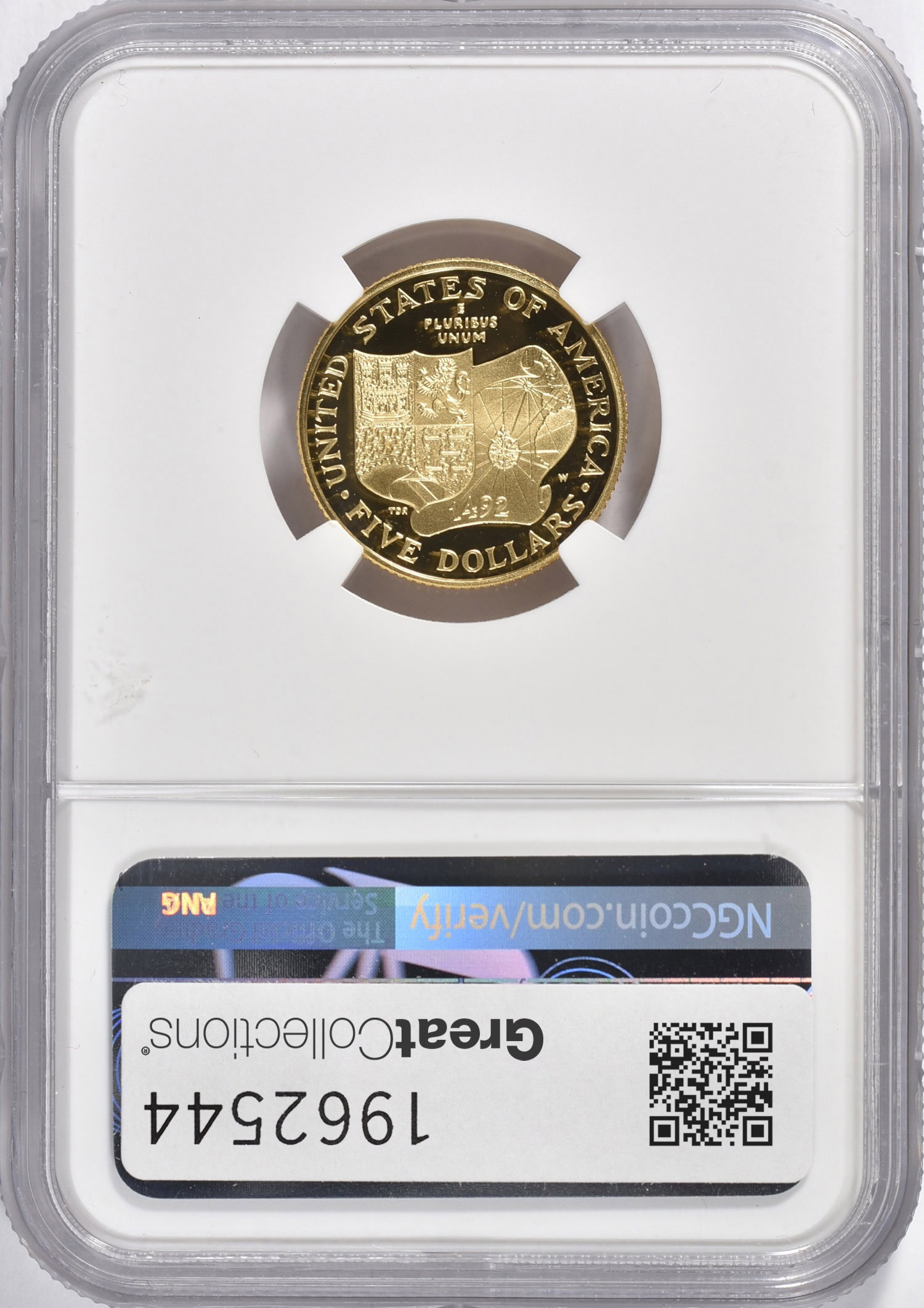 1992-W Christopher Columbus Quincentenary Gold $5 NGC Proof-70 UC (Item ...