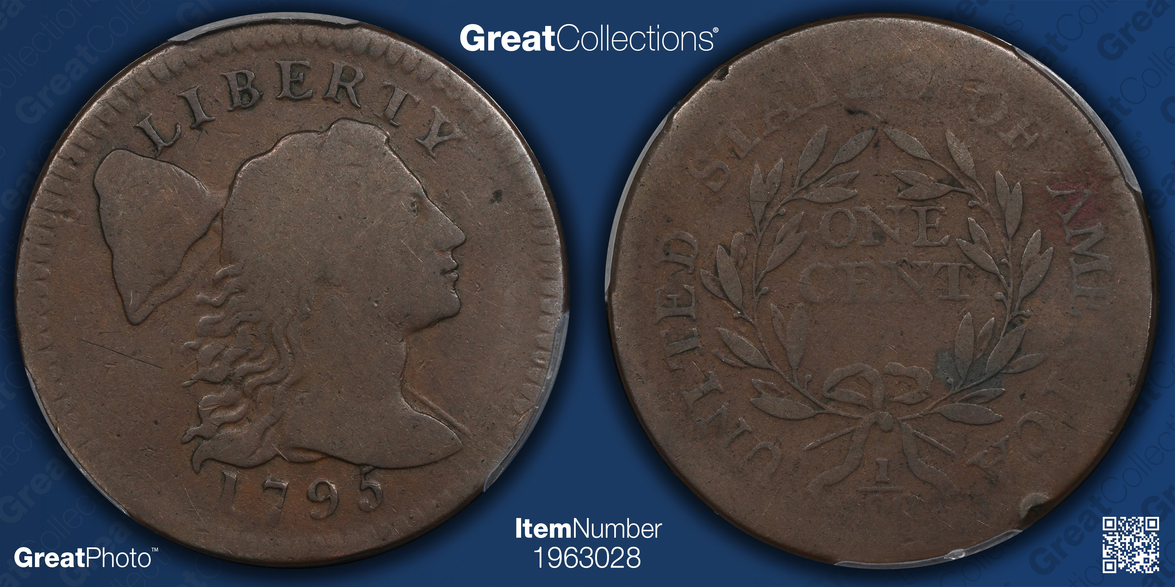 1795 Liberty Cap Cent Plain Edge PCGS VG-08 BN (Item 1963028 ...