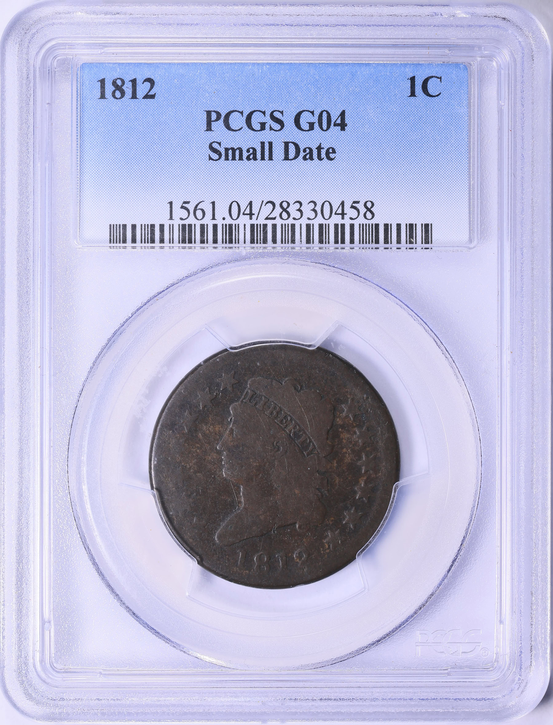 1812 Classic Cent Small Date PCGS G-04 BN (Item 1963064 ...