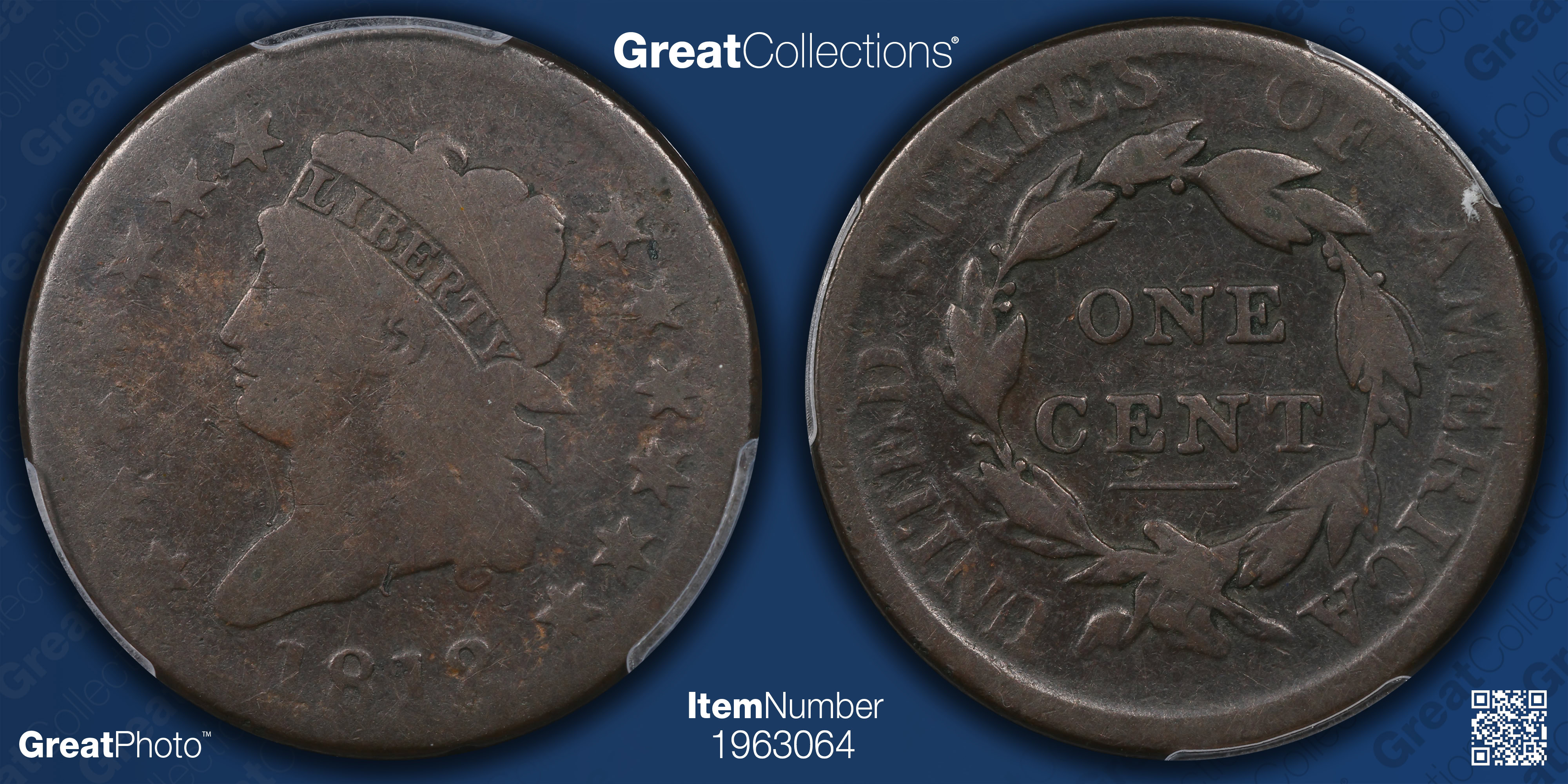 1812 Classic Cent Small Date PCGS G-04 BN (Item 1963064 ...