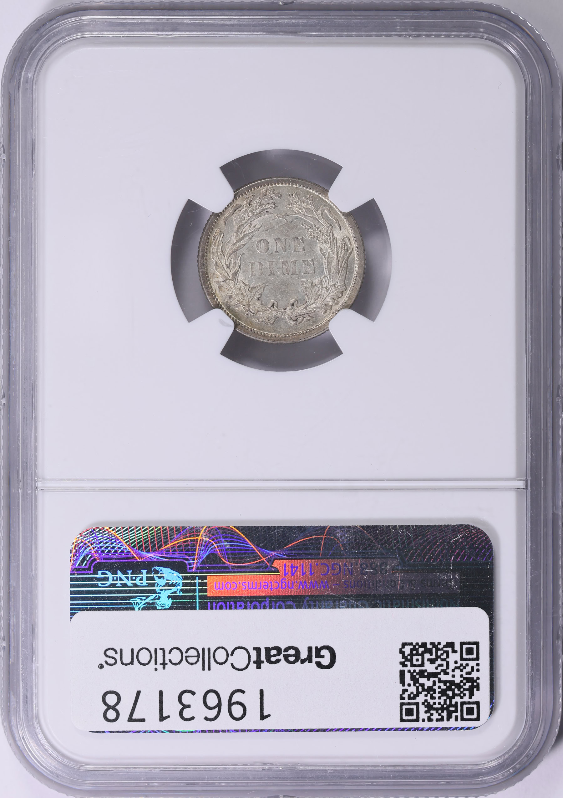 1882 Seated Liberty Dime NGC AU-58 (Item 1963178) | GreatCollections ...