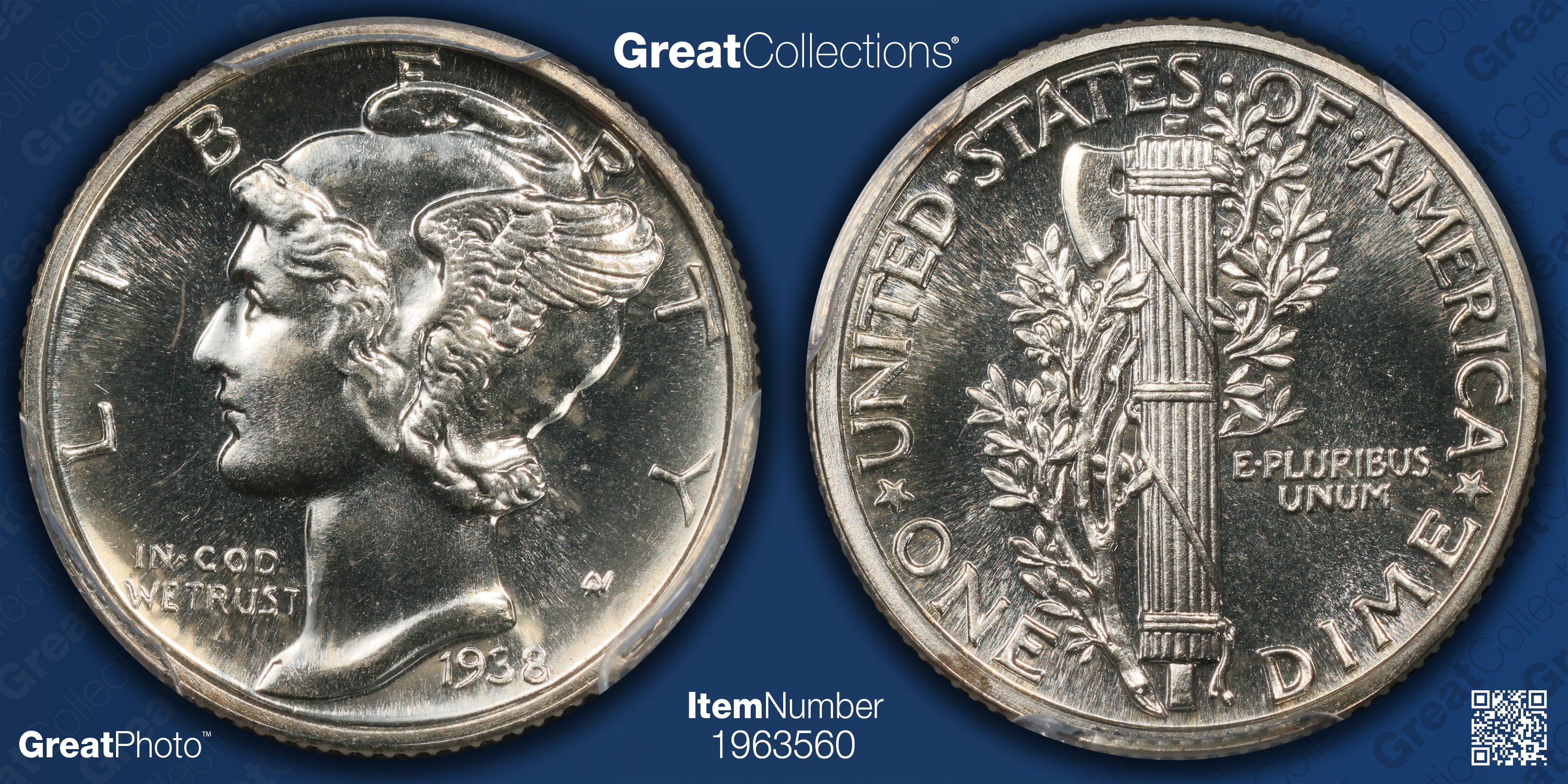 1938 Mercury Dime PCGS Proof-67 (Item 1963560) | GreatCollections Coin ...